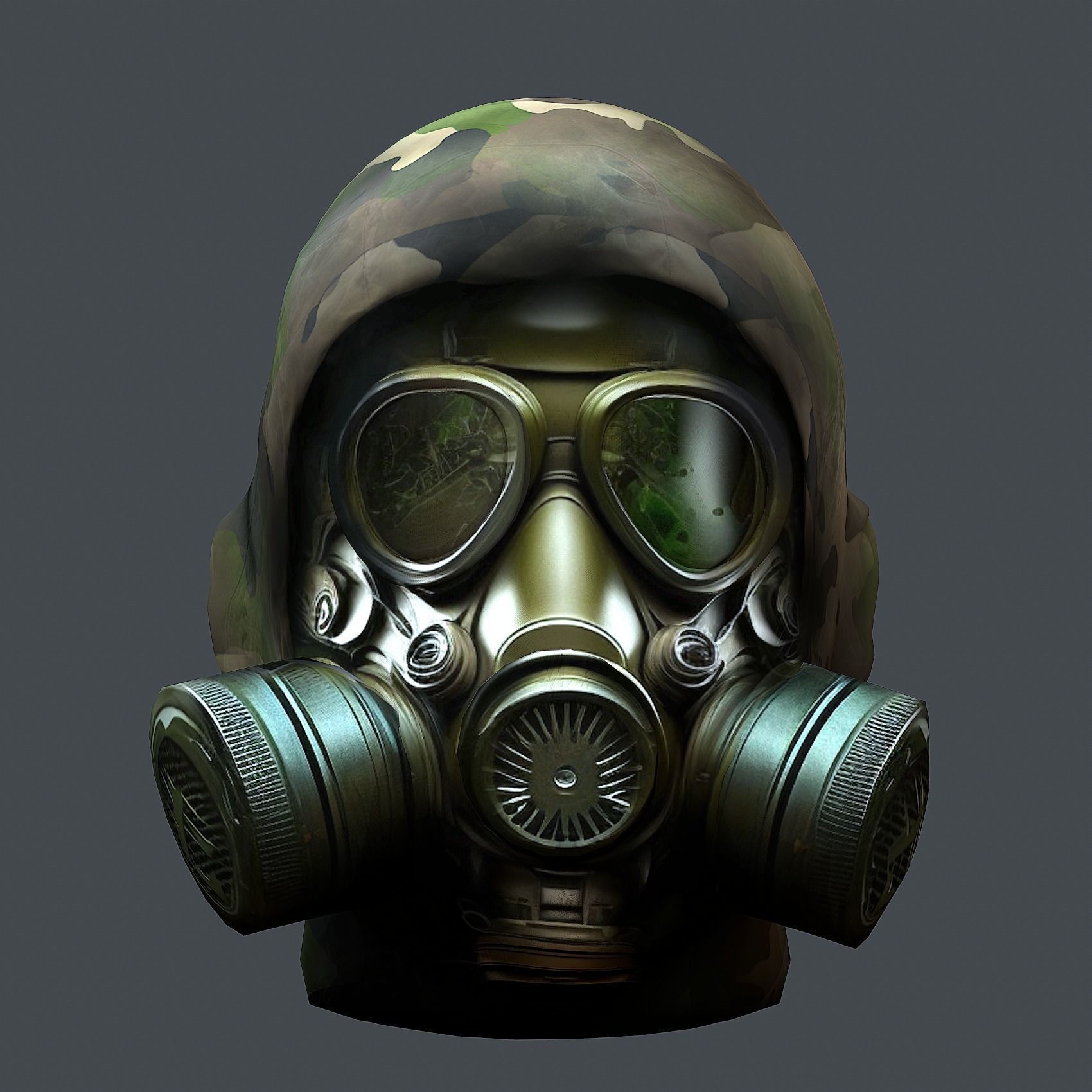 3D model helmet Gas mask 3d model military combat Low-poly VR / AR ...