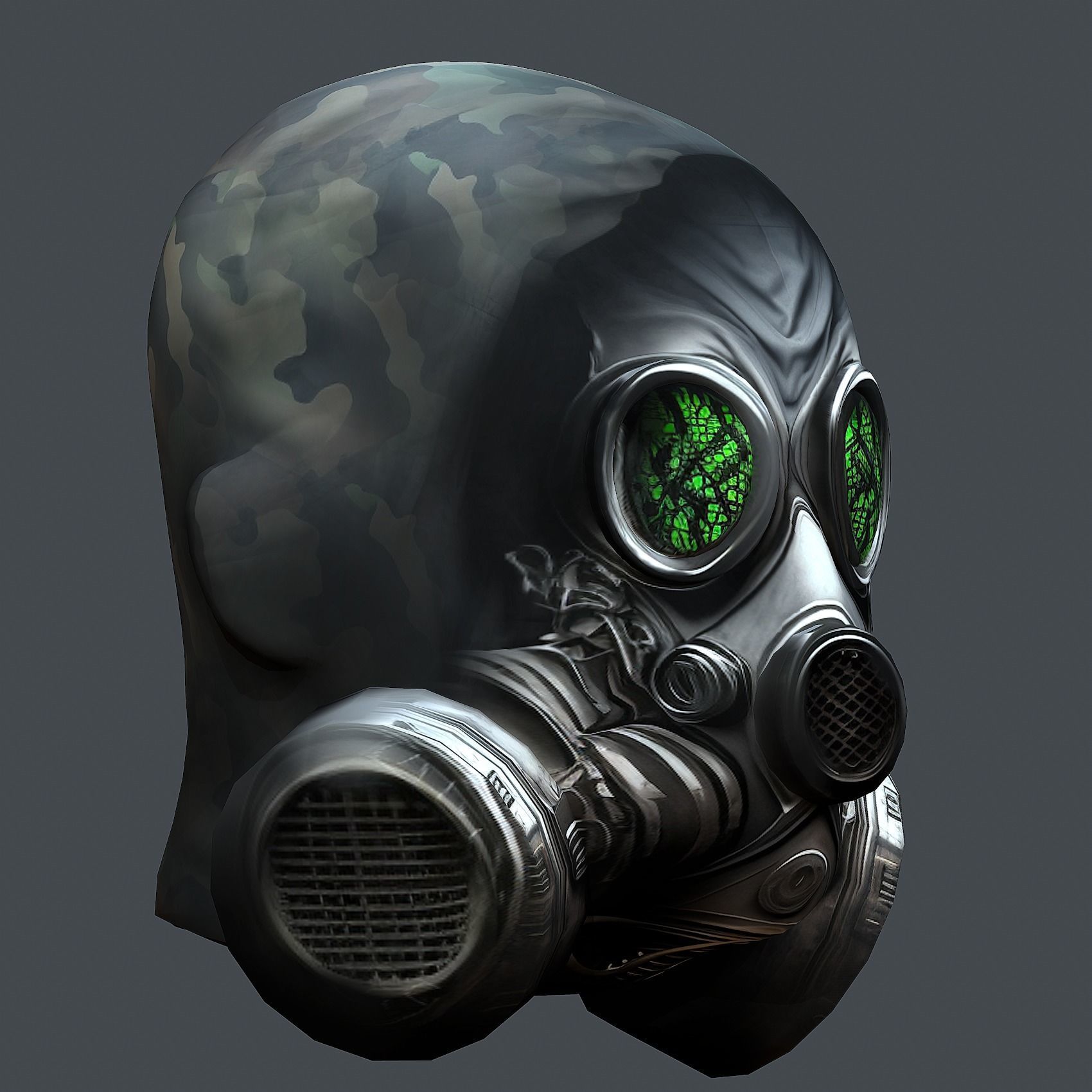 3D model Gas mask helmet 3d model military combat Low-poly VR / AR ...