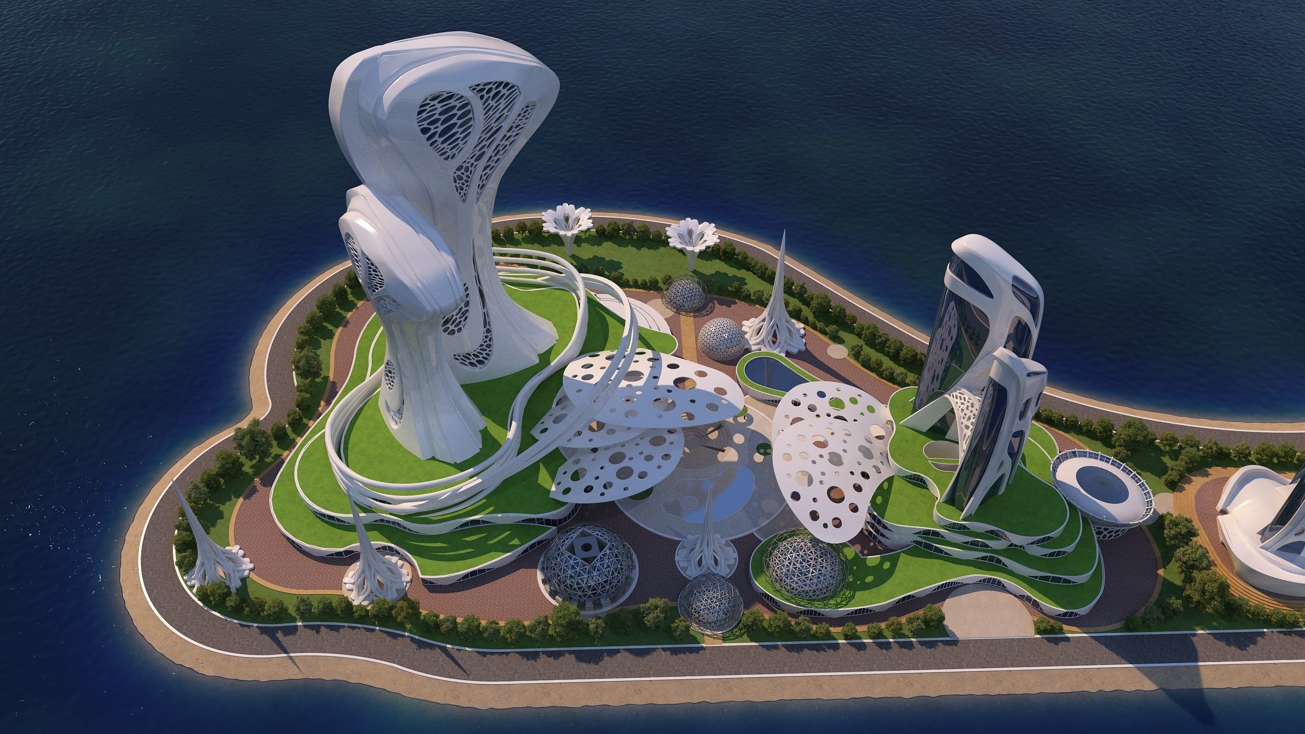 0078 - Future City Island 02 - 2D Drawing - 3D Files 3D model | CGTrader