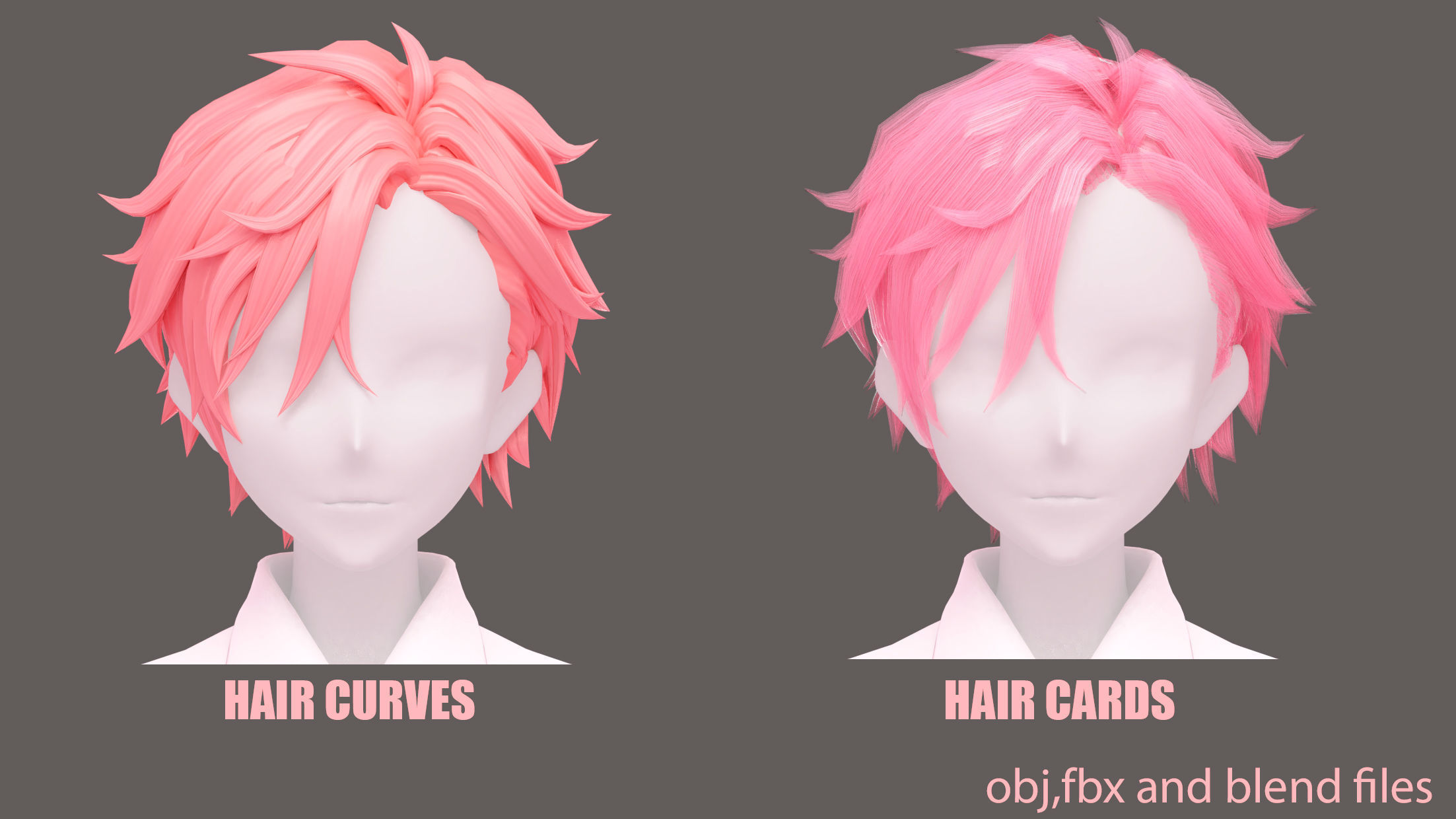 3D model Anime Boy Hairstyle -obj- fbx- blend files VR / AR / low-poly ...