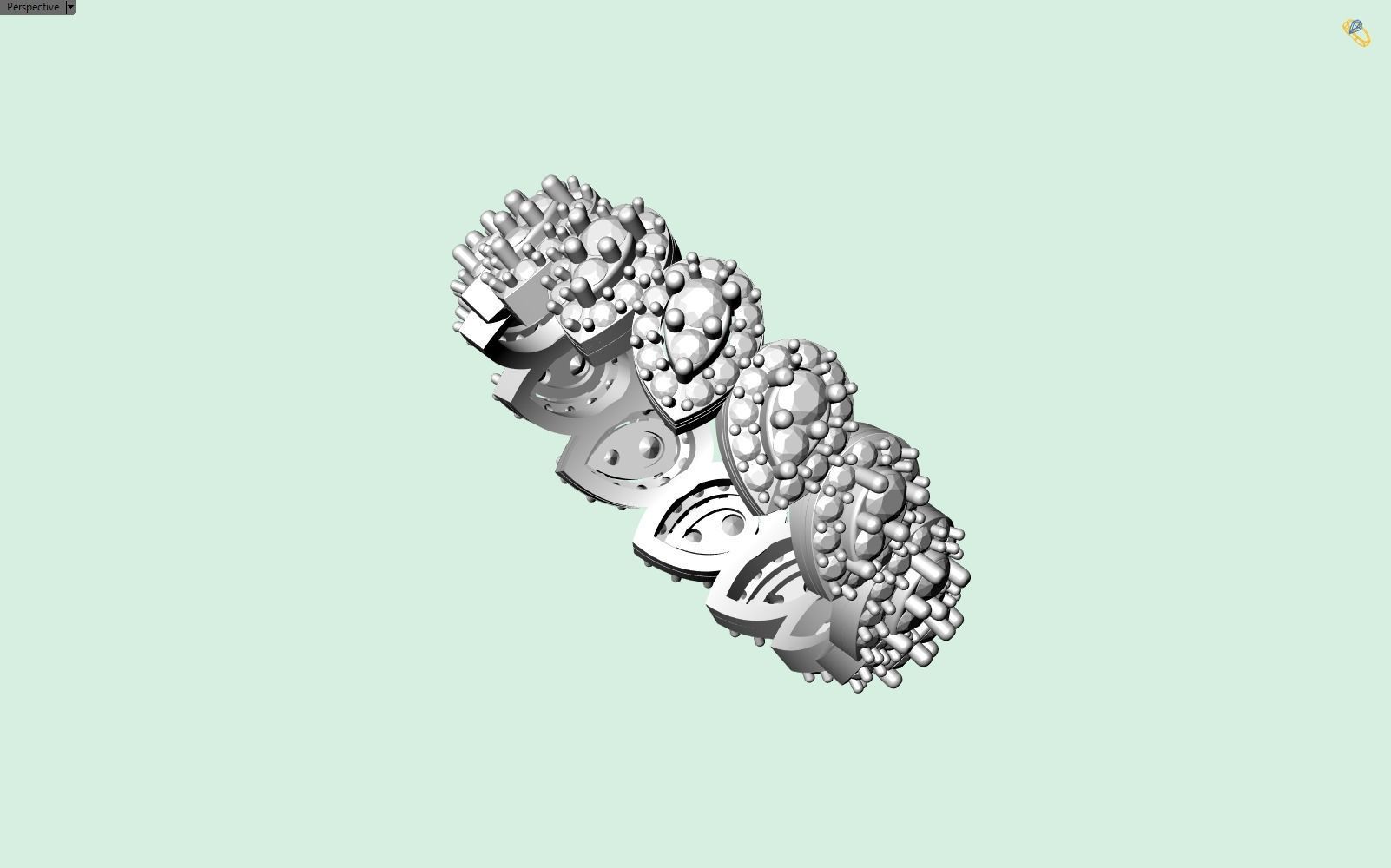 PEAR SHAPE BAND in several sizes 3D model 3D printable | CGTrader