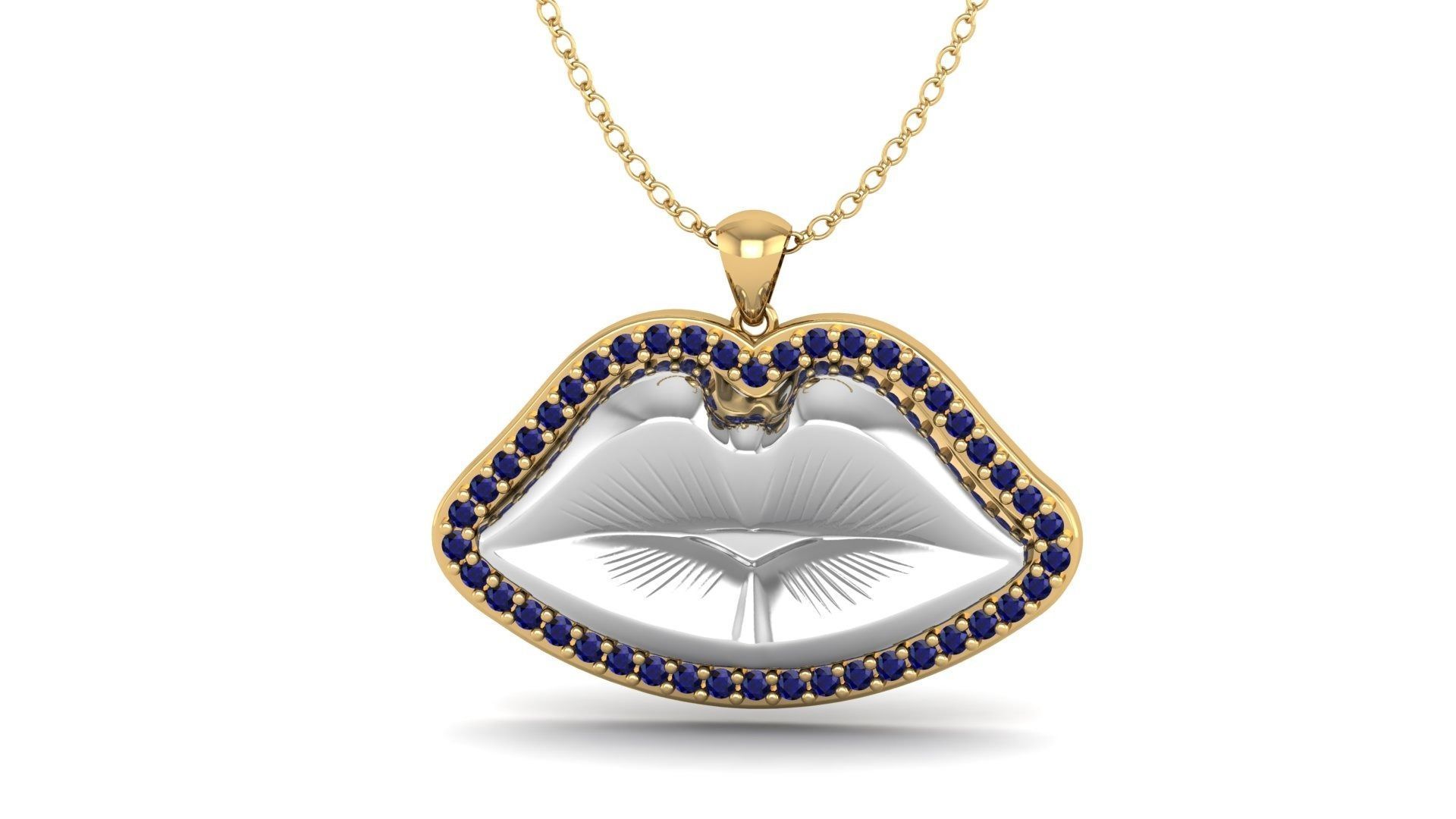 Lips Pendant Design 3D model 3D printable | CGTrader