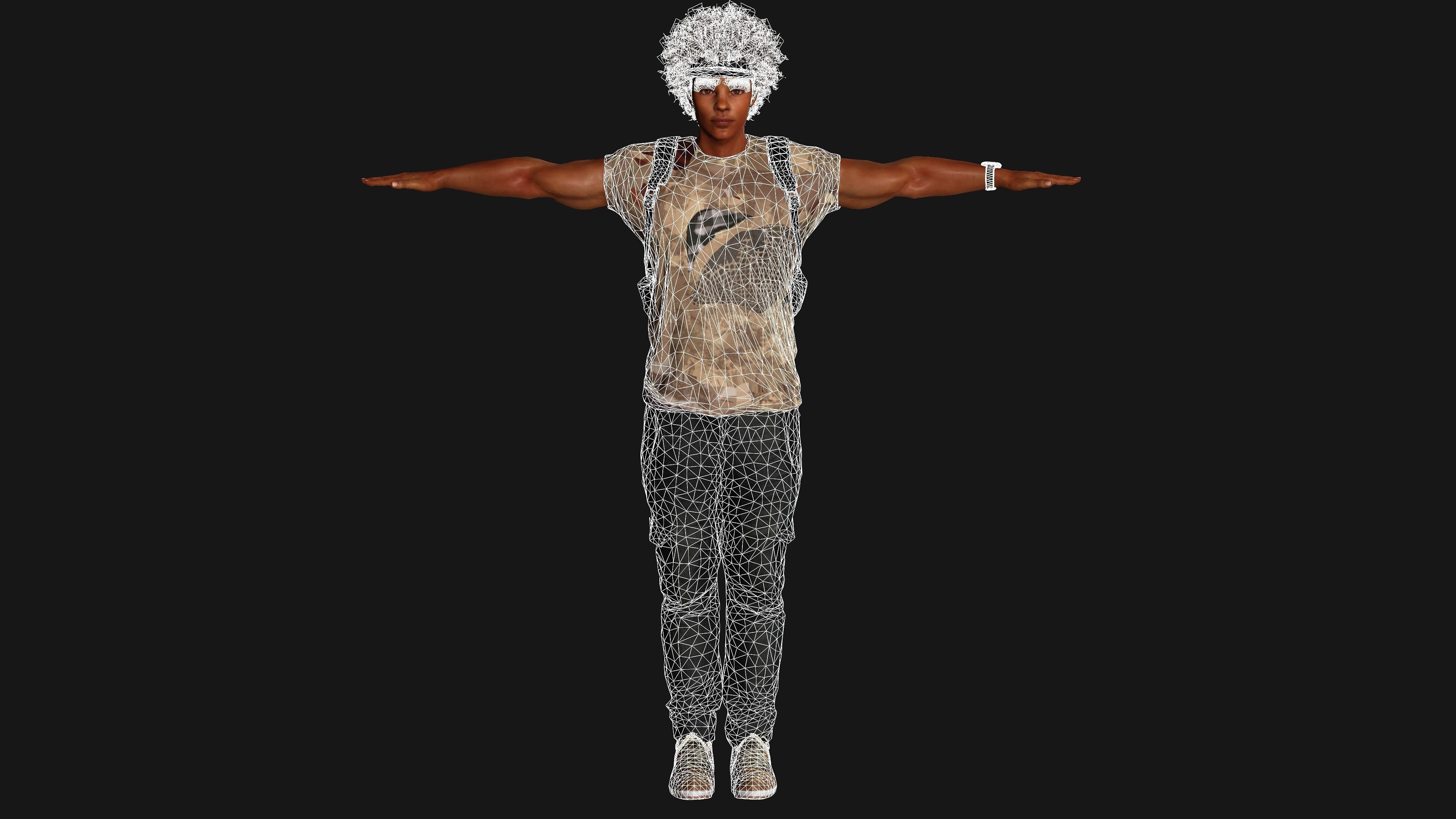 3D model AAA 3D MODEL AFRO NEGRO MALE - RIGGED GAME READY CHARACTER VR ...