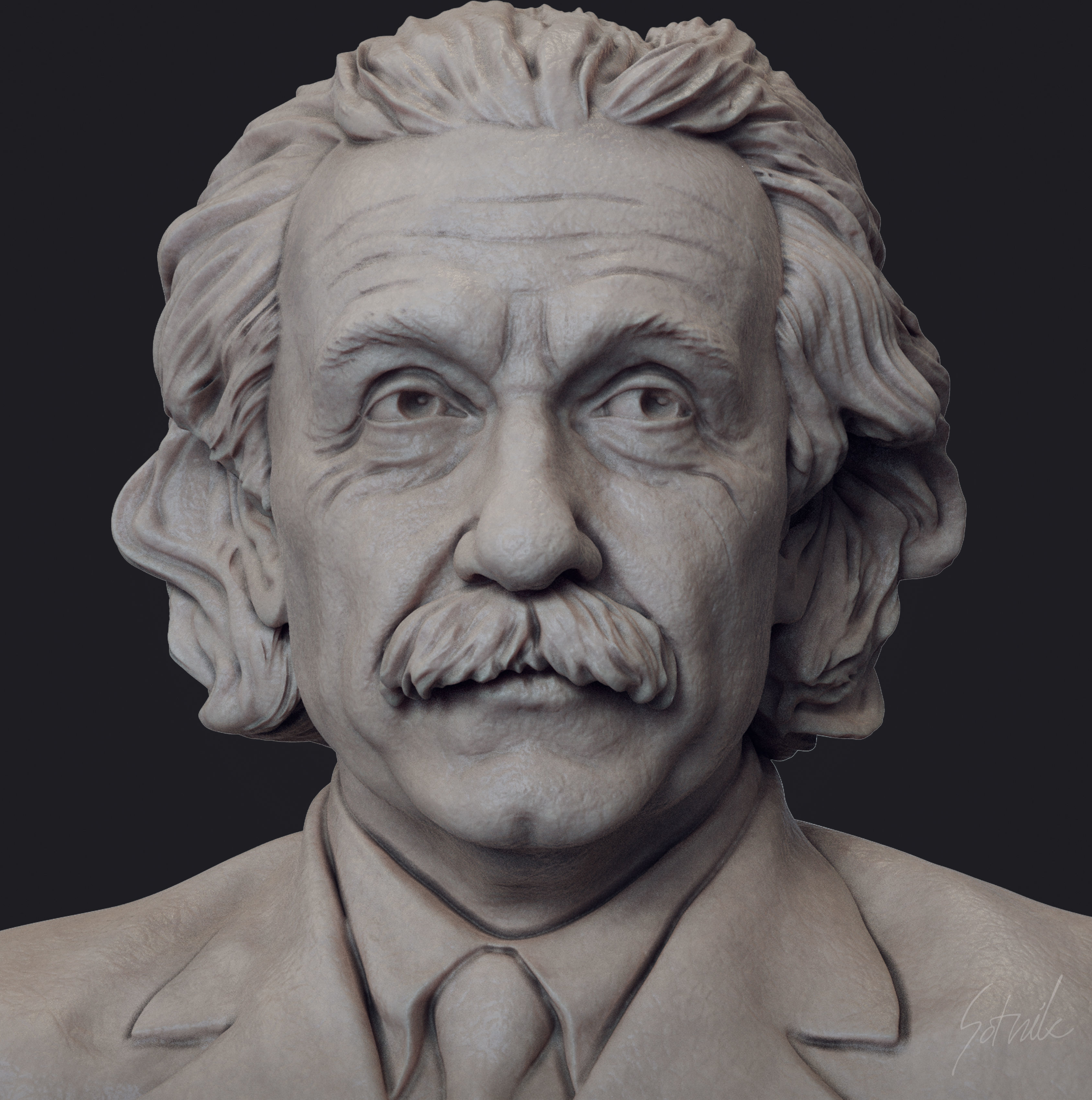 Albert Einstein 3D model 3D printable | CGTrader