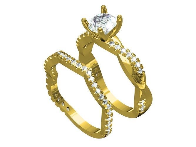 Twisted Infinity Wedding Ring With Band 3D model 3D printable | CGTrader