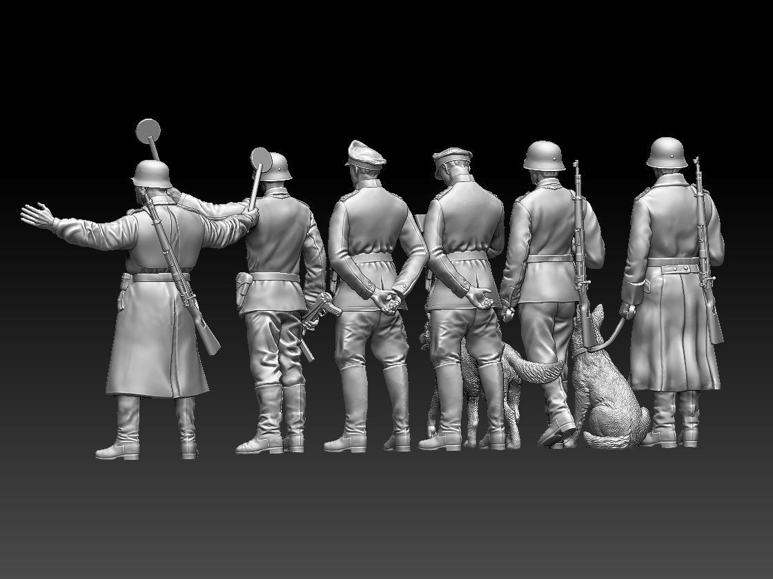 Feldgendarmerie German soldiers 3D model 3D printable | CGTrader