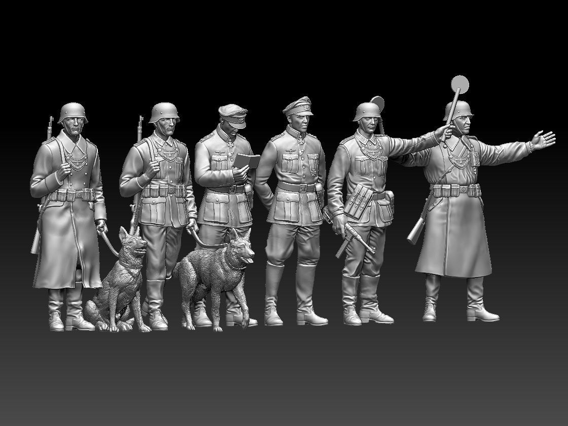 Feldgendarmerie German soldiers 3D model 3D printable | CGTrader