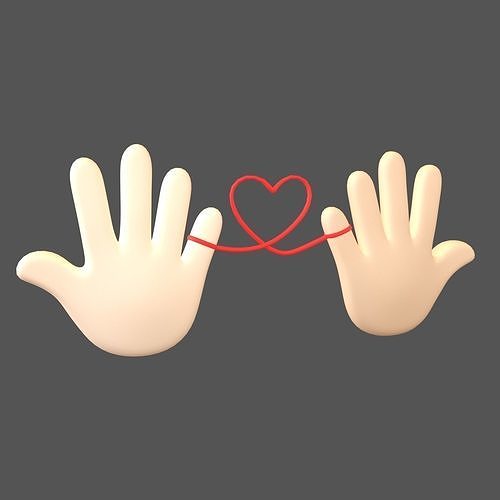 3D model Hand with Red Line Icon v1 008 VR / AR / low-poly | CGTrader