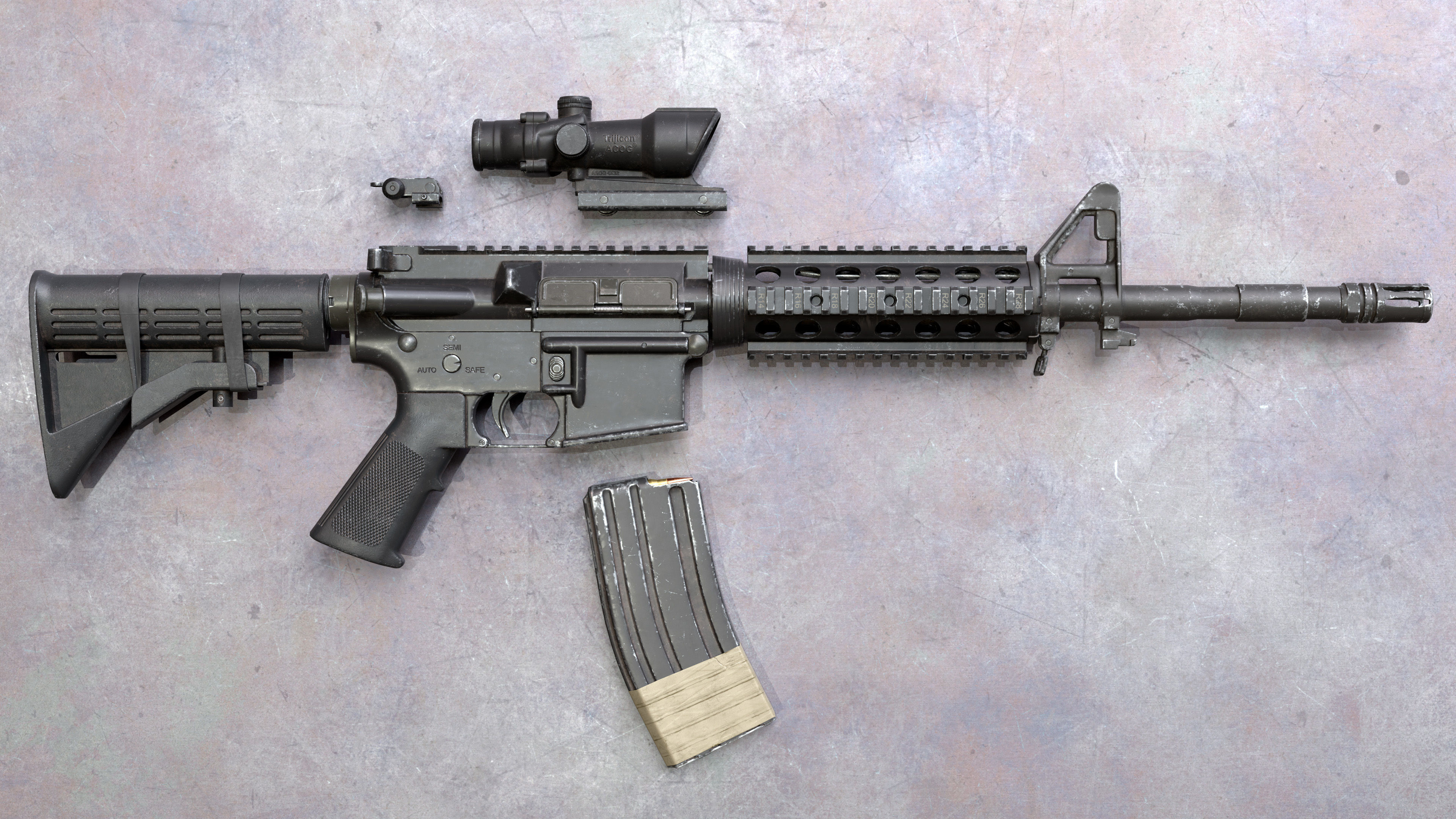 3D model M4 Carbine VR / AR / low-poly | CGTrader