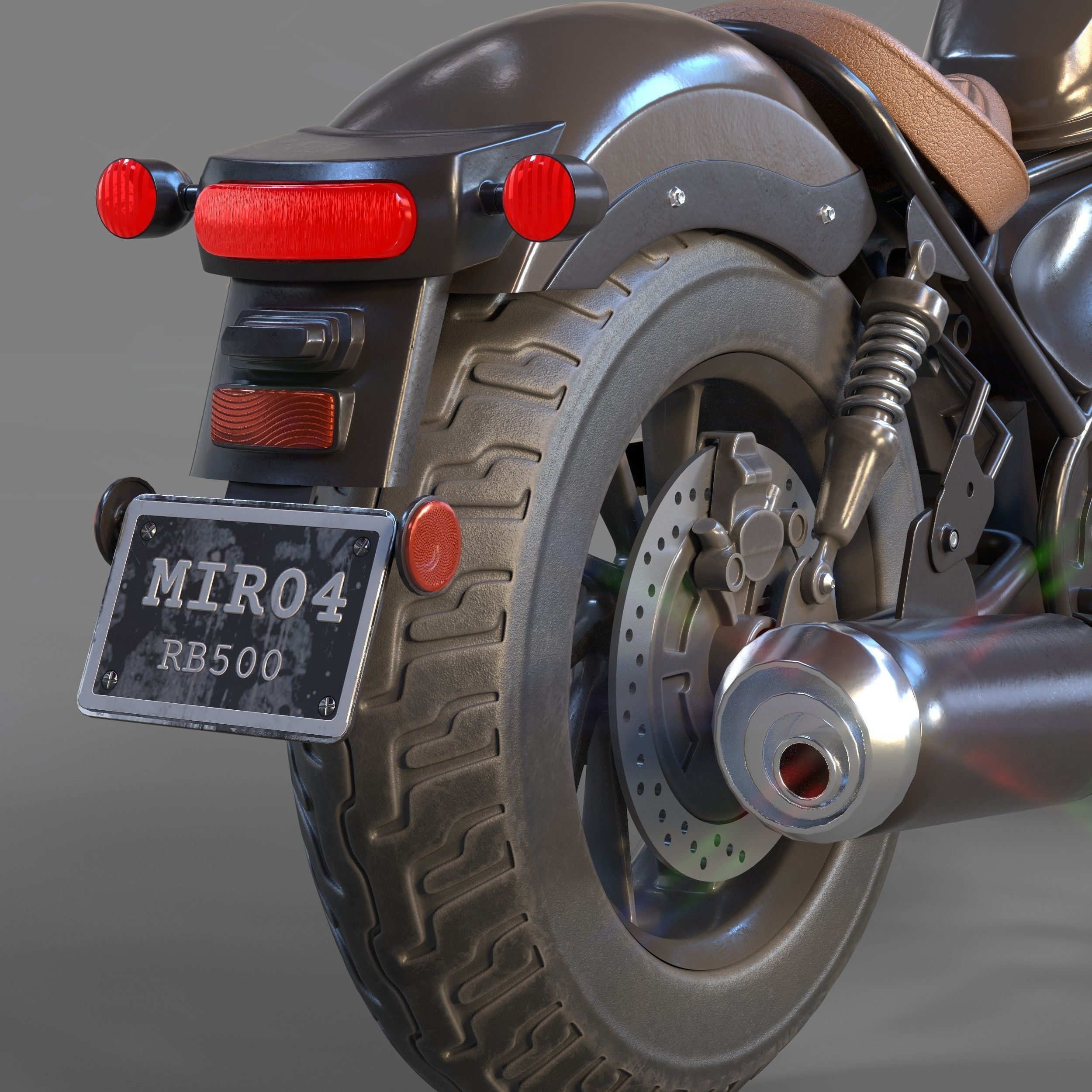 motorcycle honda Rebel 500 with high quality PBR textures 3D model ...