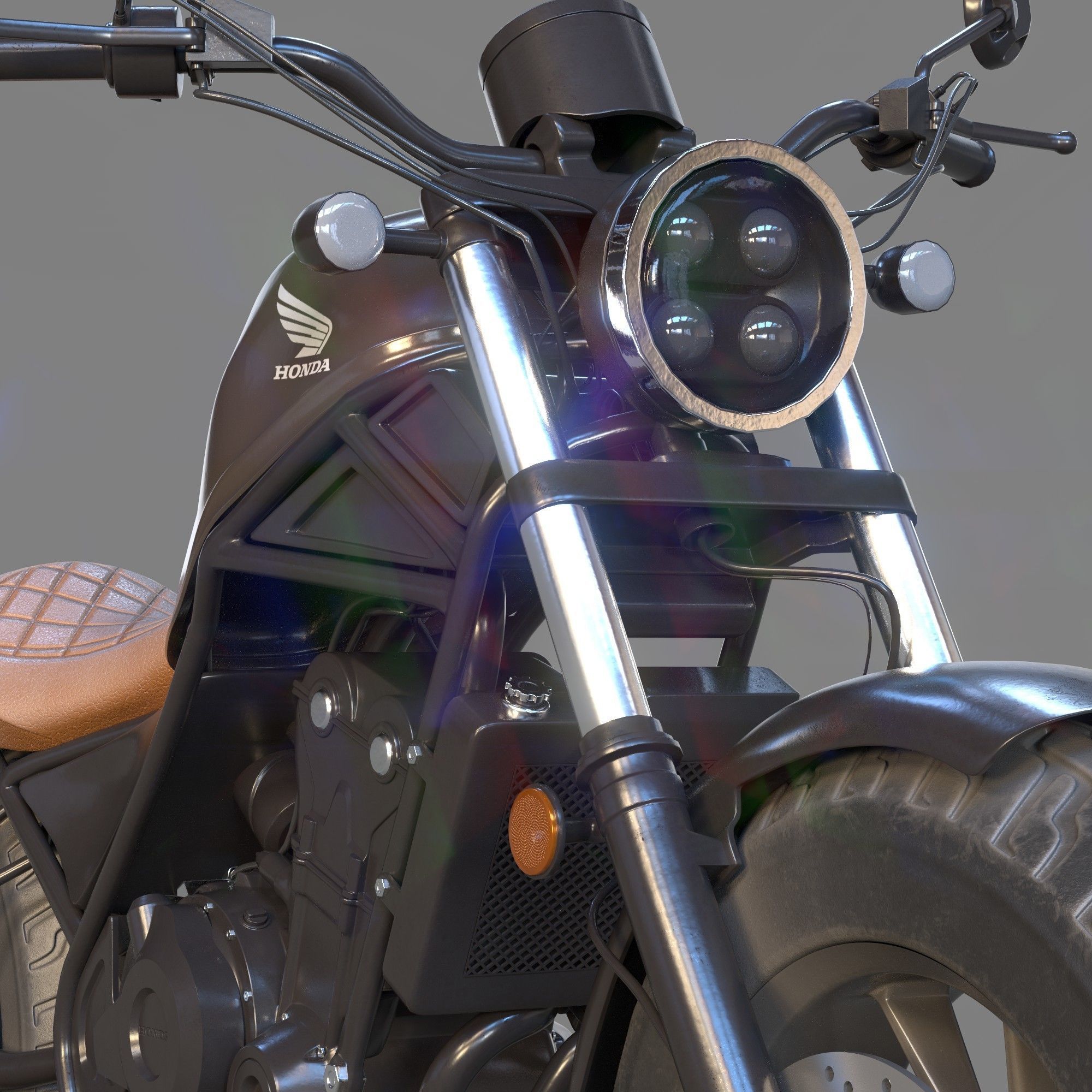 motorcycle honda Rebel 500 with high quality PBR textures 3D model ...