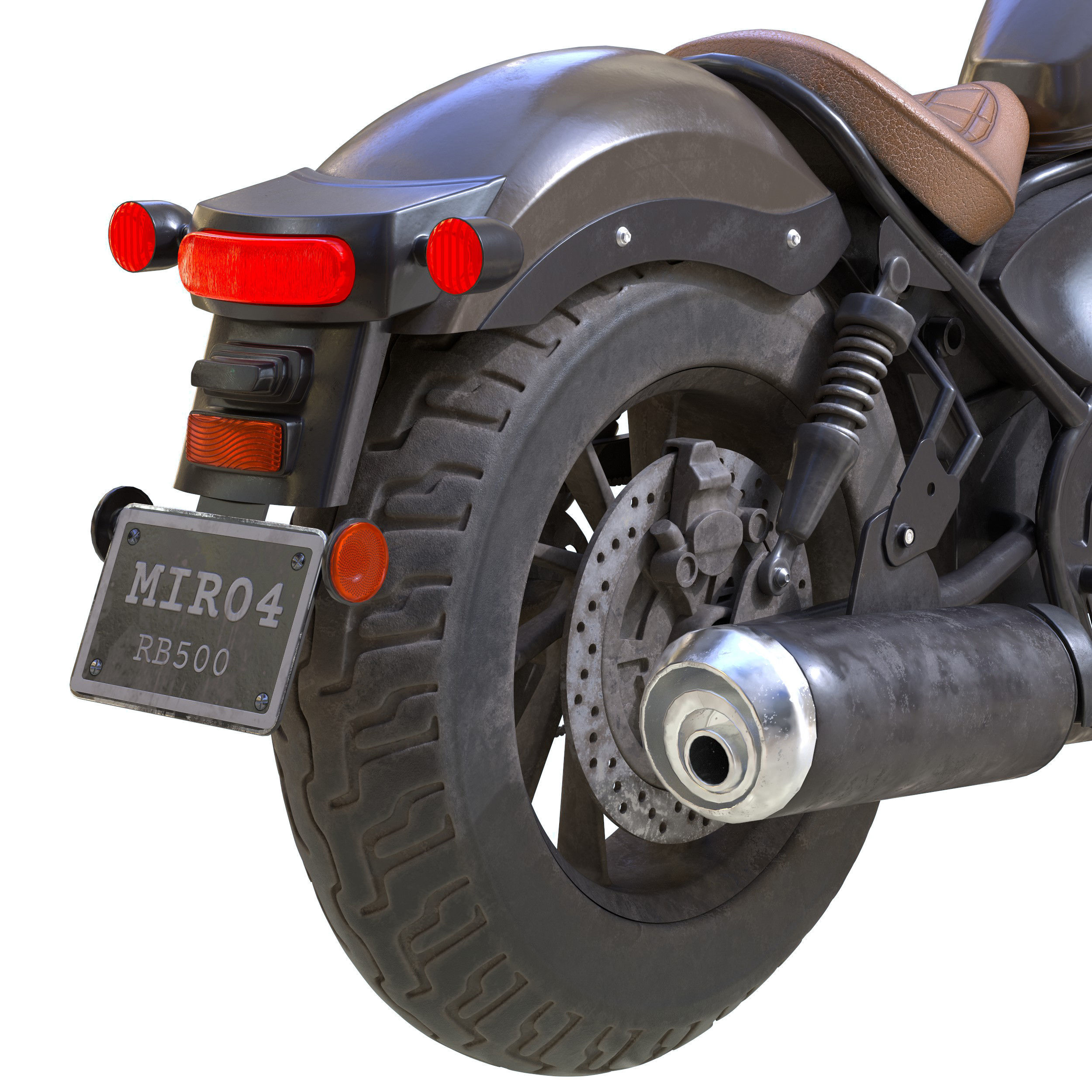 motorcycle honda Rebel 500 with high quality PBR textures 3D model ...