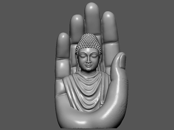 Buddha on hand 3D model 3D printable | CGTrader