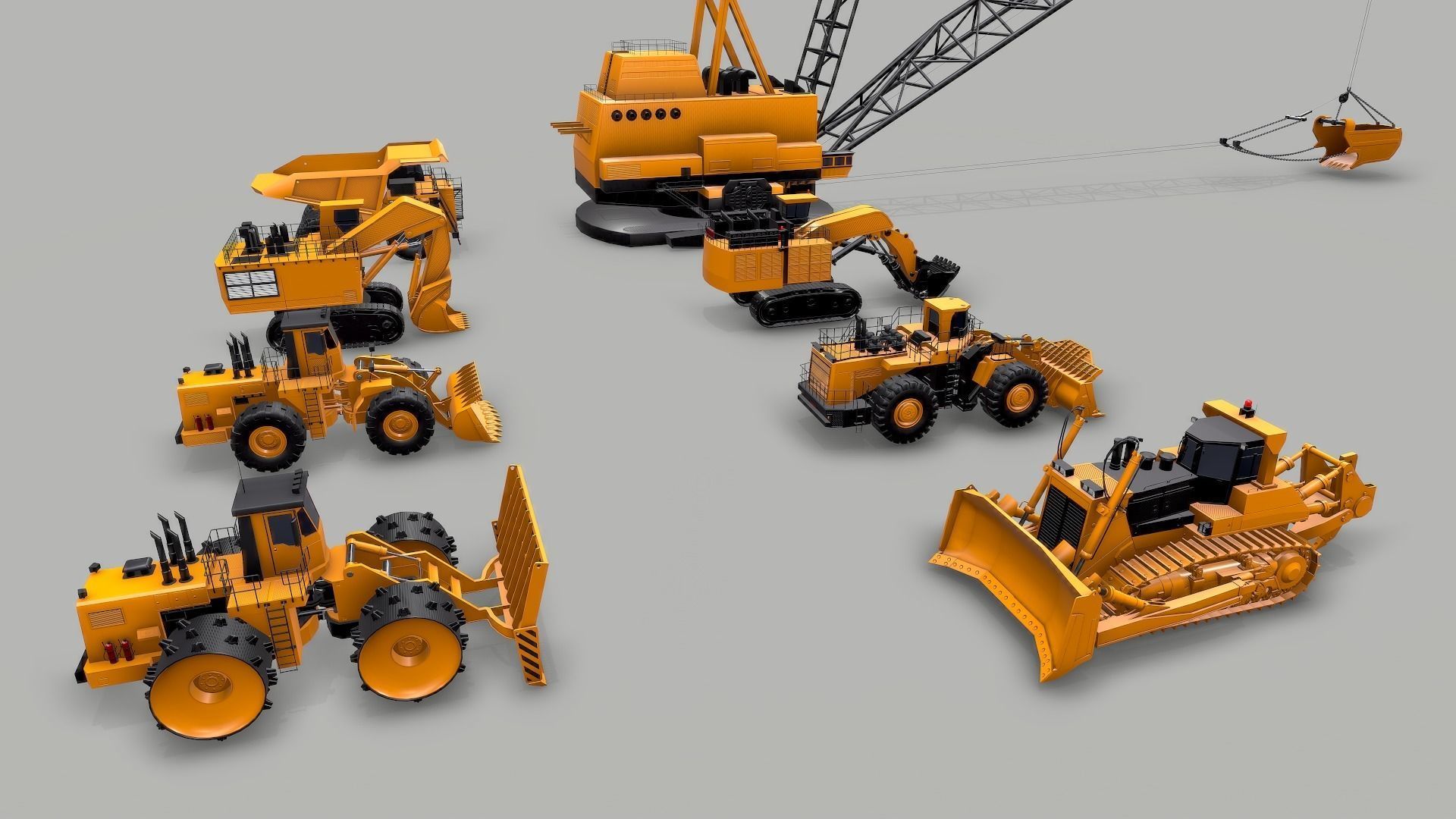 3D Model Collection Construction and Mining Machines VR / AR / low-poly ...