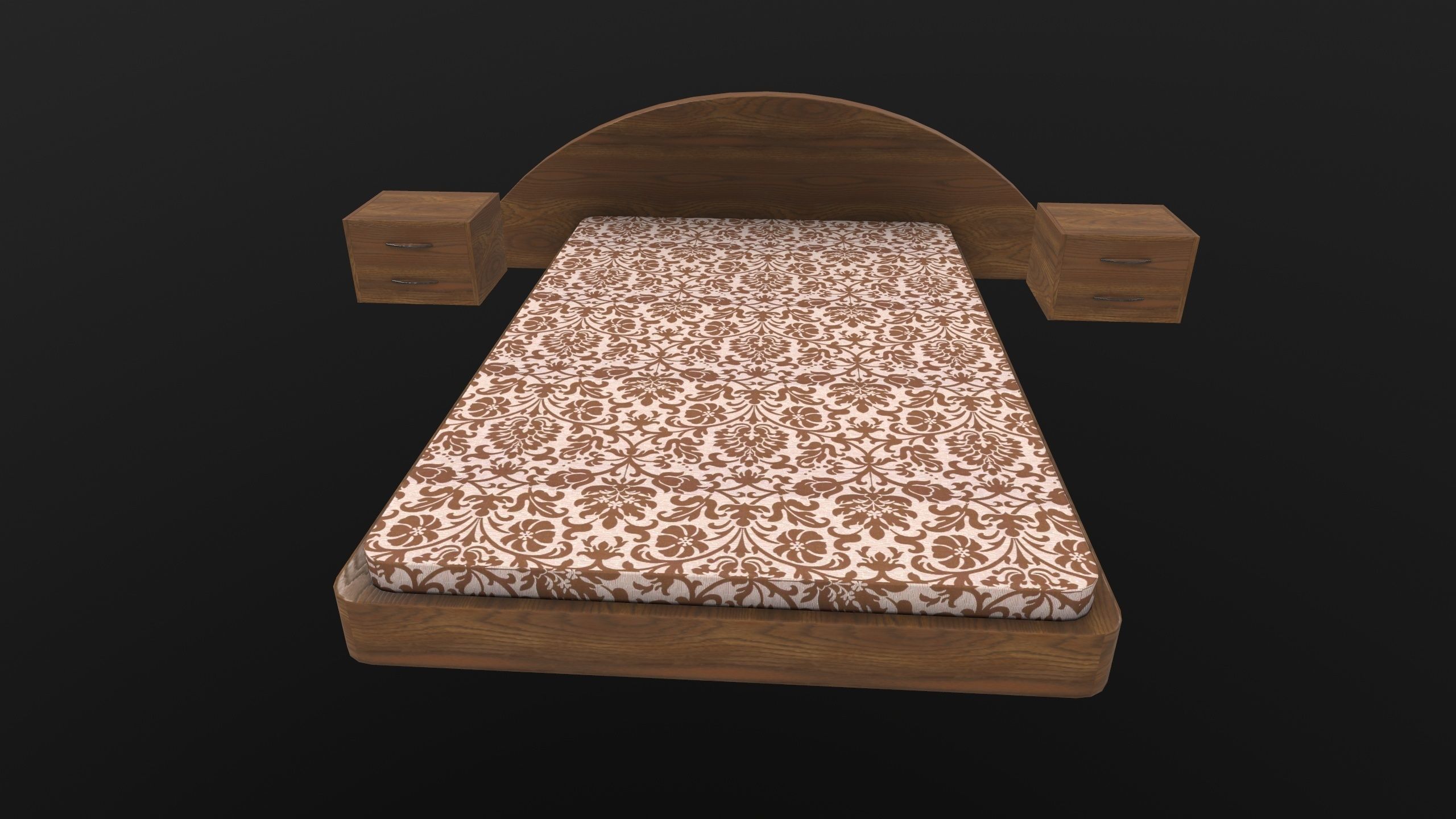 3D model Wooden Bed AR VR Lowpoly PBR VR / AR / low-poly | CGTrader
