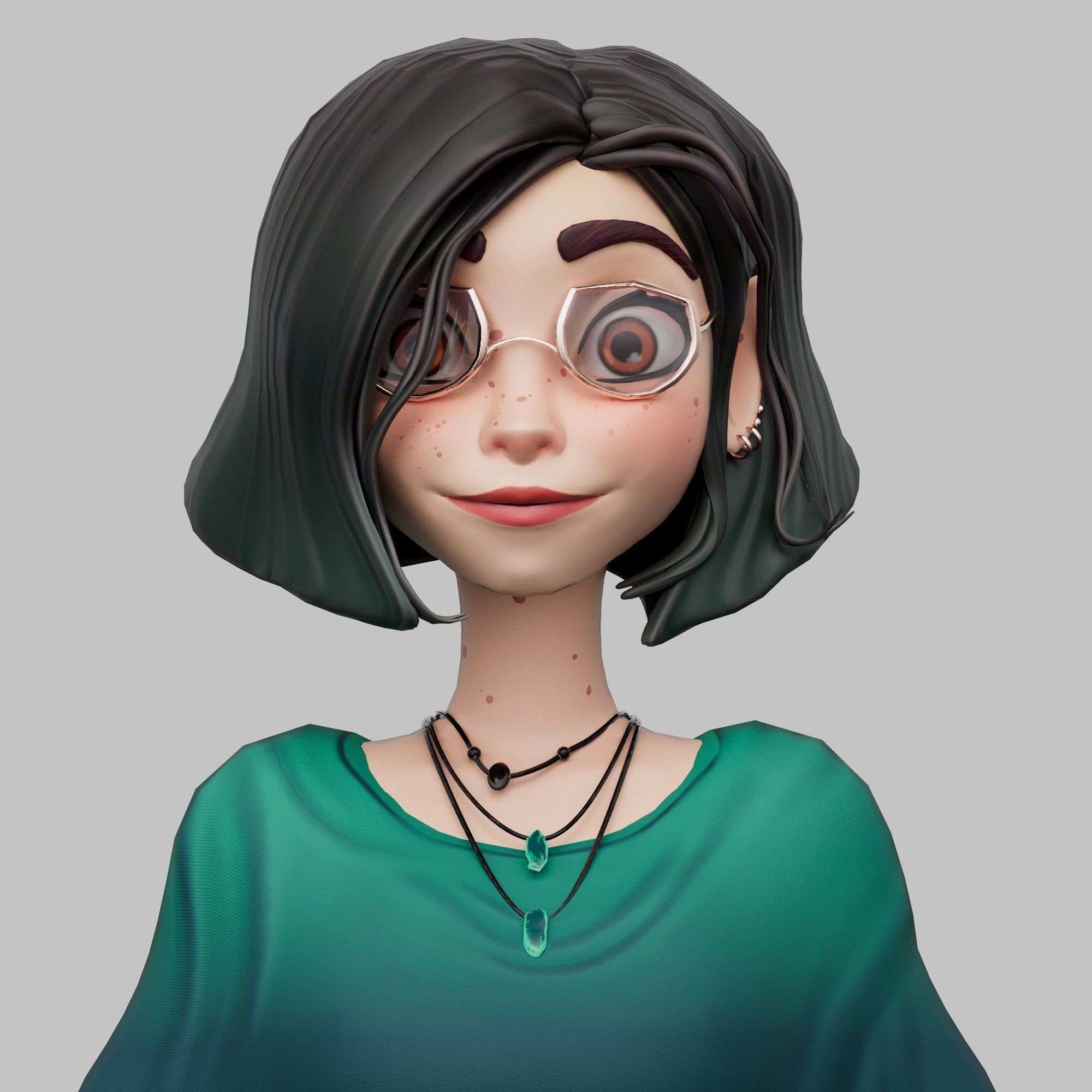 Stylized Female Character 3D model rigged | CGTrader