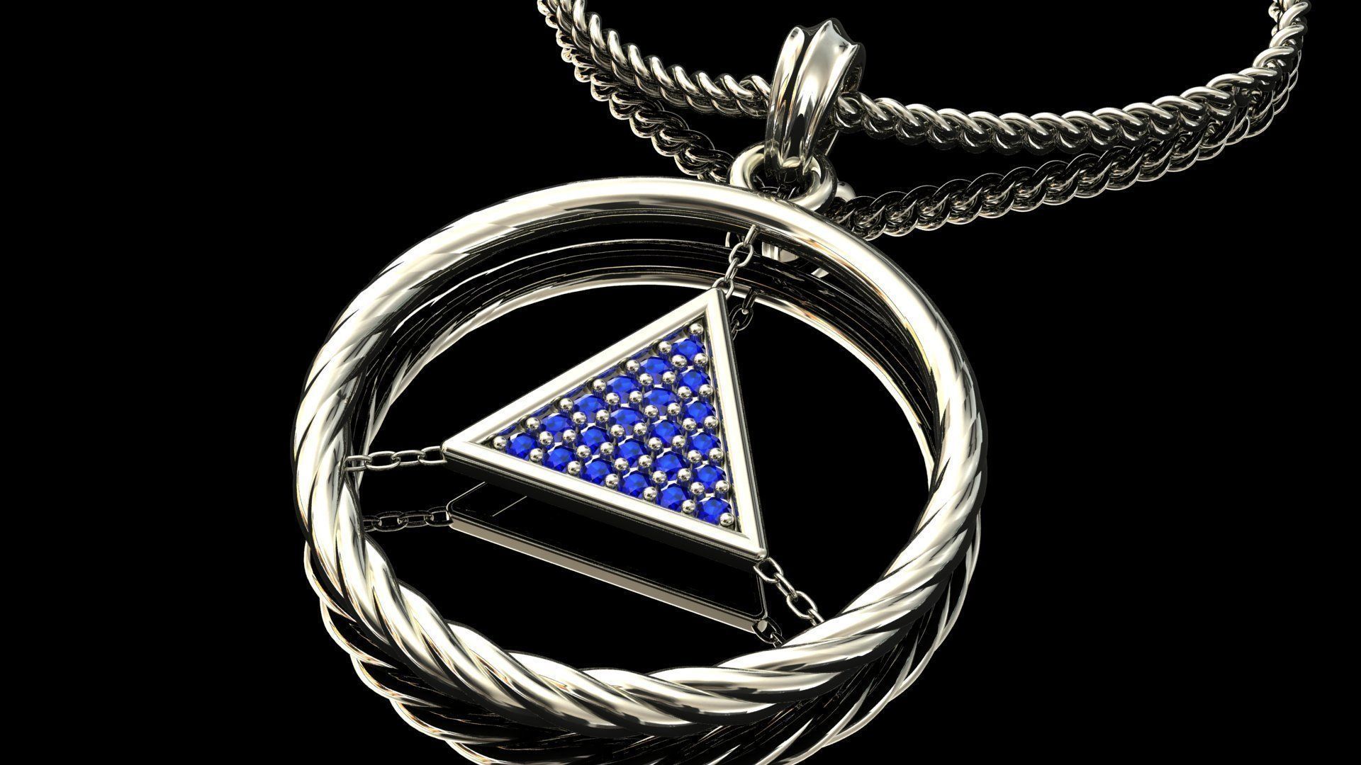triangle and circle pendant free 3D model 3D printable | CGTrader