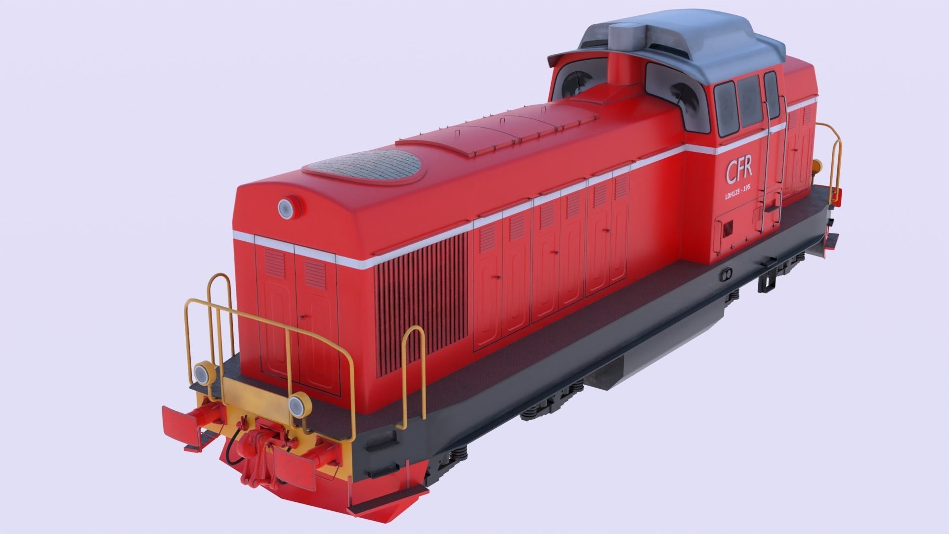 Locomotive red PBR textures 3D model | CGTrader