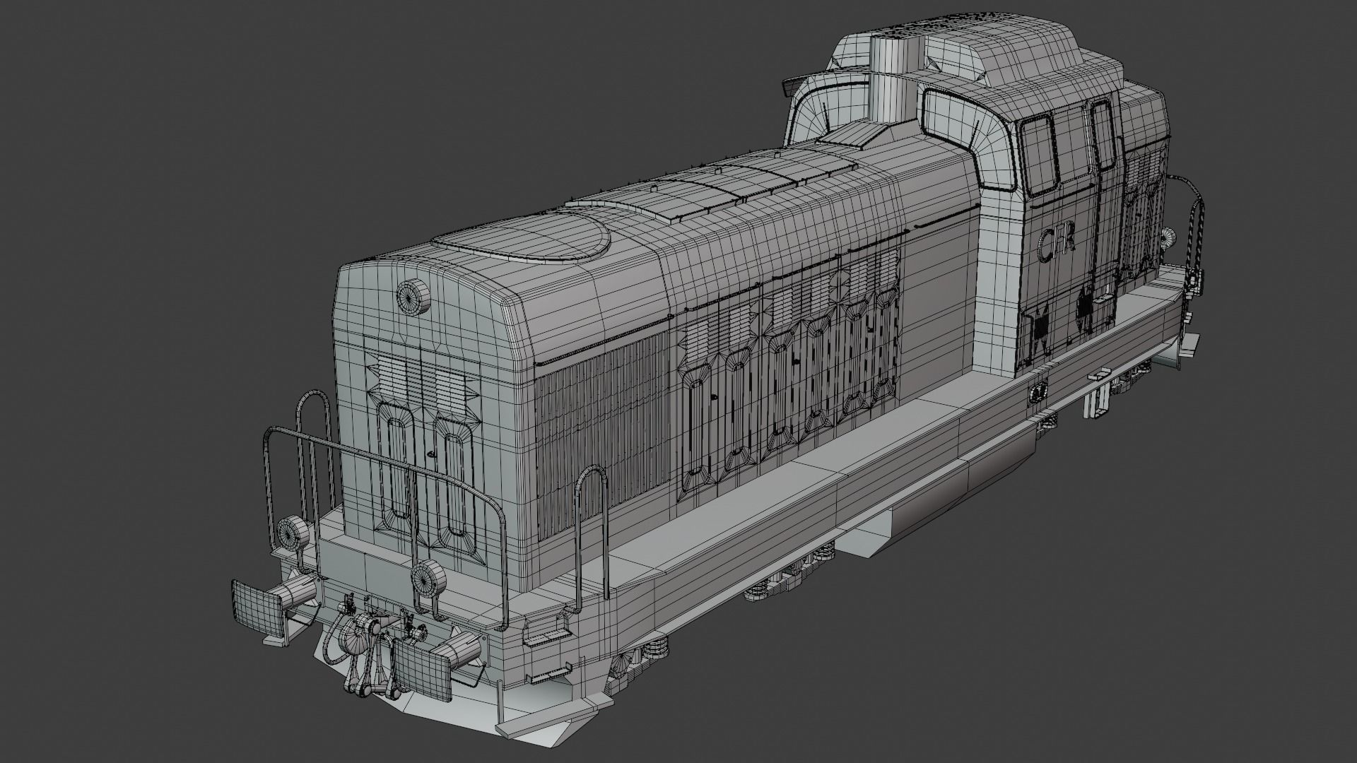 Locomotive red PBR textures 3D model | CGTrader