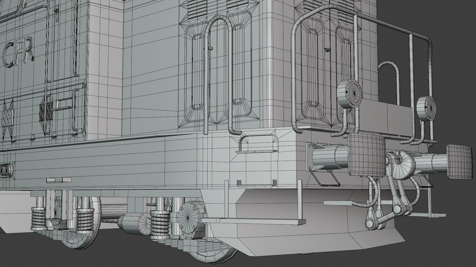 Locomotive red PBR textures 3D model | CGTrader