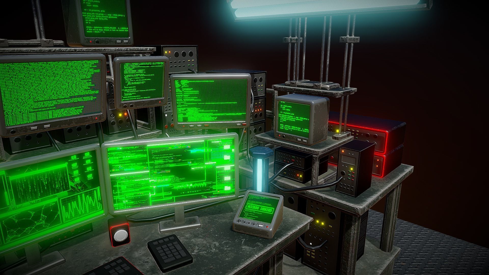 3D model Retro Computer Workstation VR / AR / low-poly | CGTrader