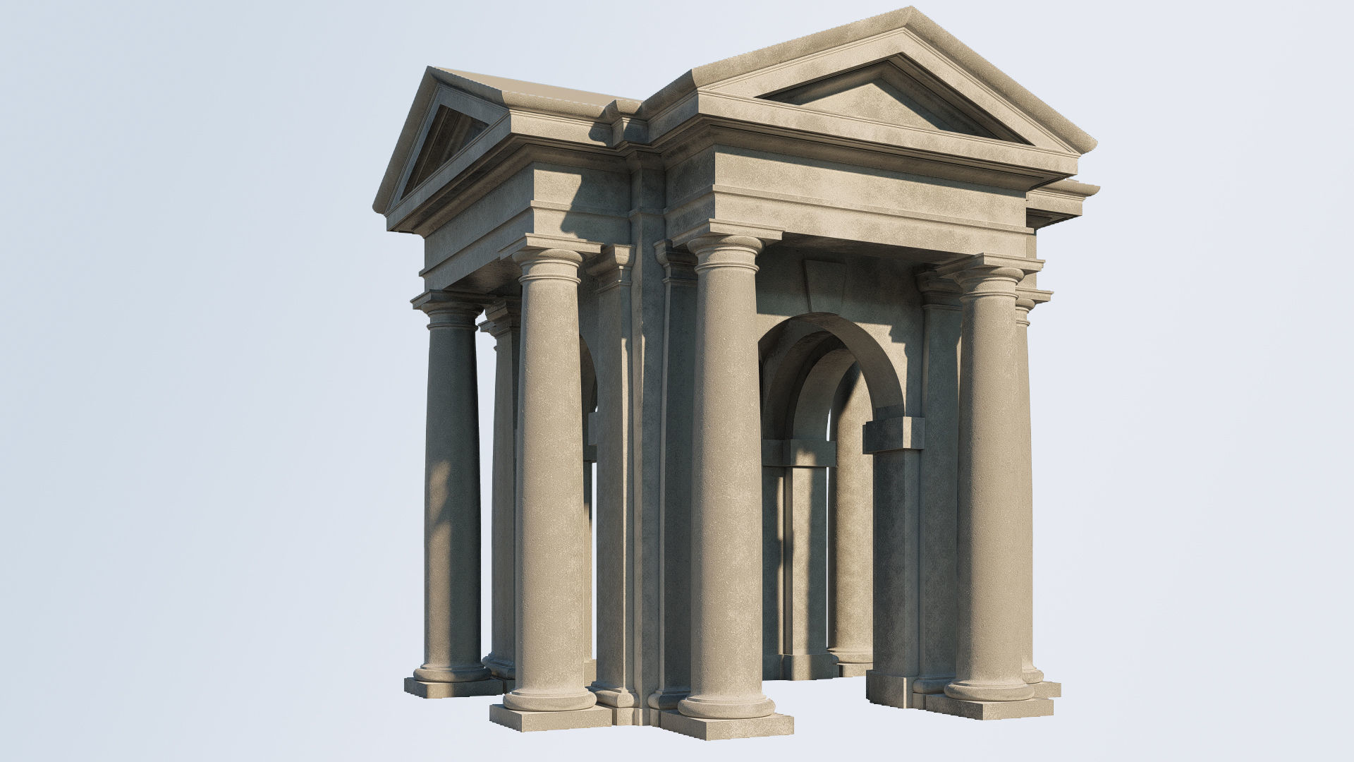 Tuscan order Arched portico in with freestanding column 3D model | CGTrader