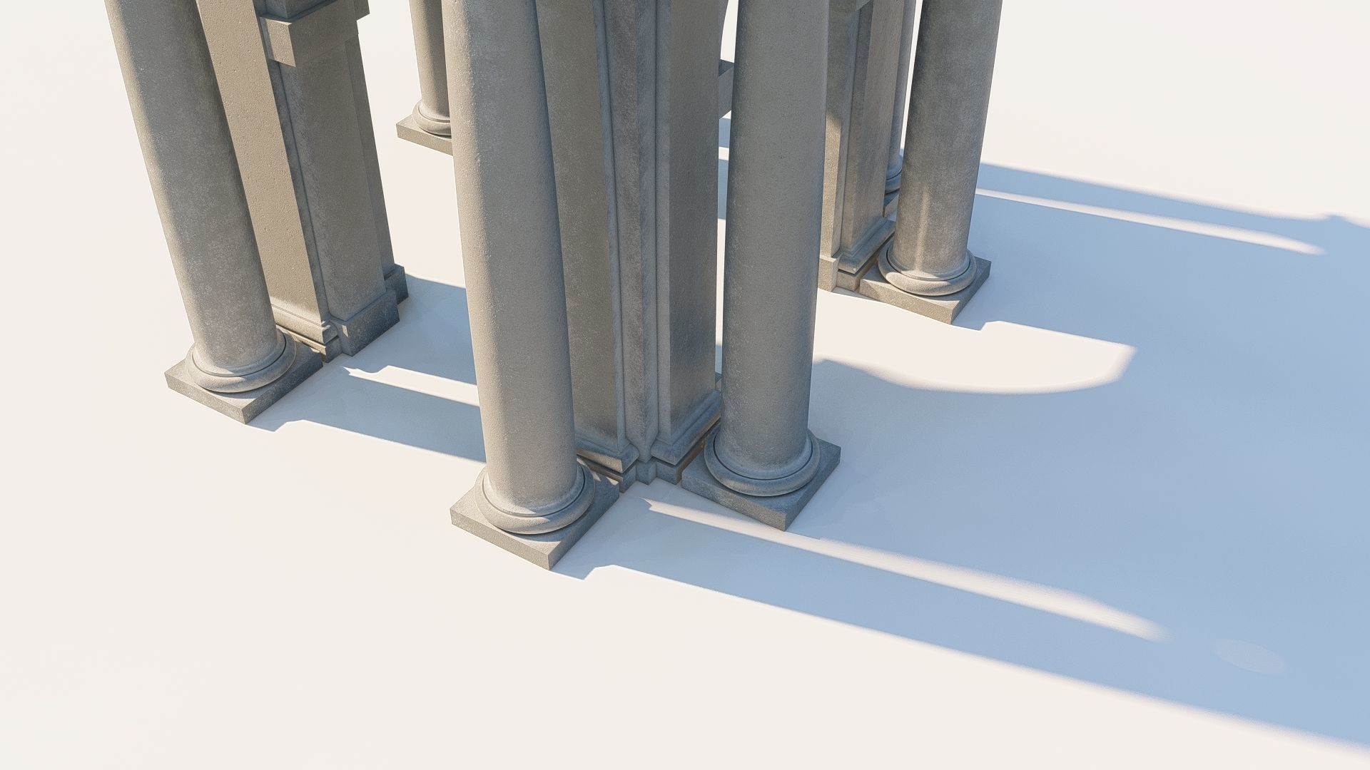 Tuscan order Arched portico in with freestanding column 3D model | CGTrader