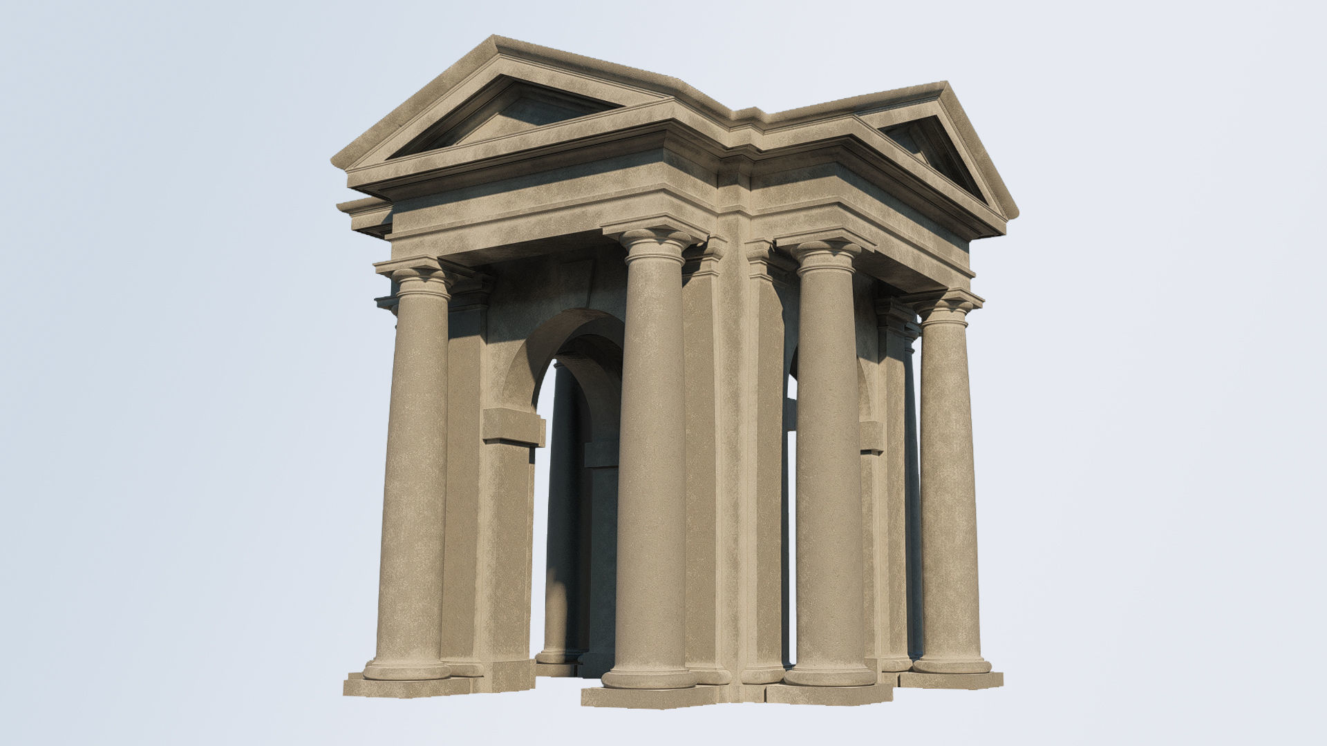 Tuscan order Arched portico in with freestanding column 3D model | CGTrader