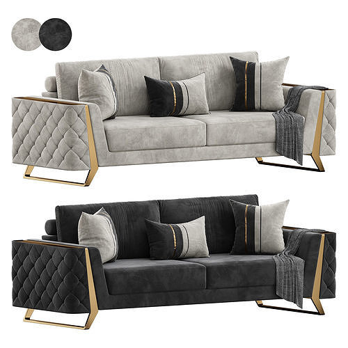 Gloria Gold Sofa 3D model | CGTrader