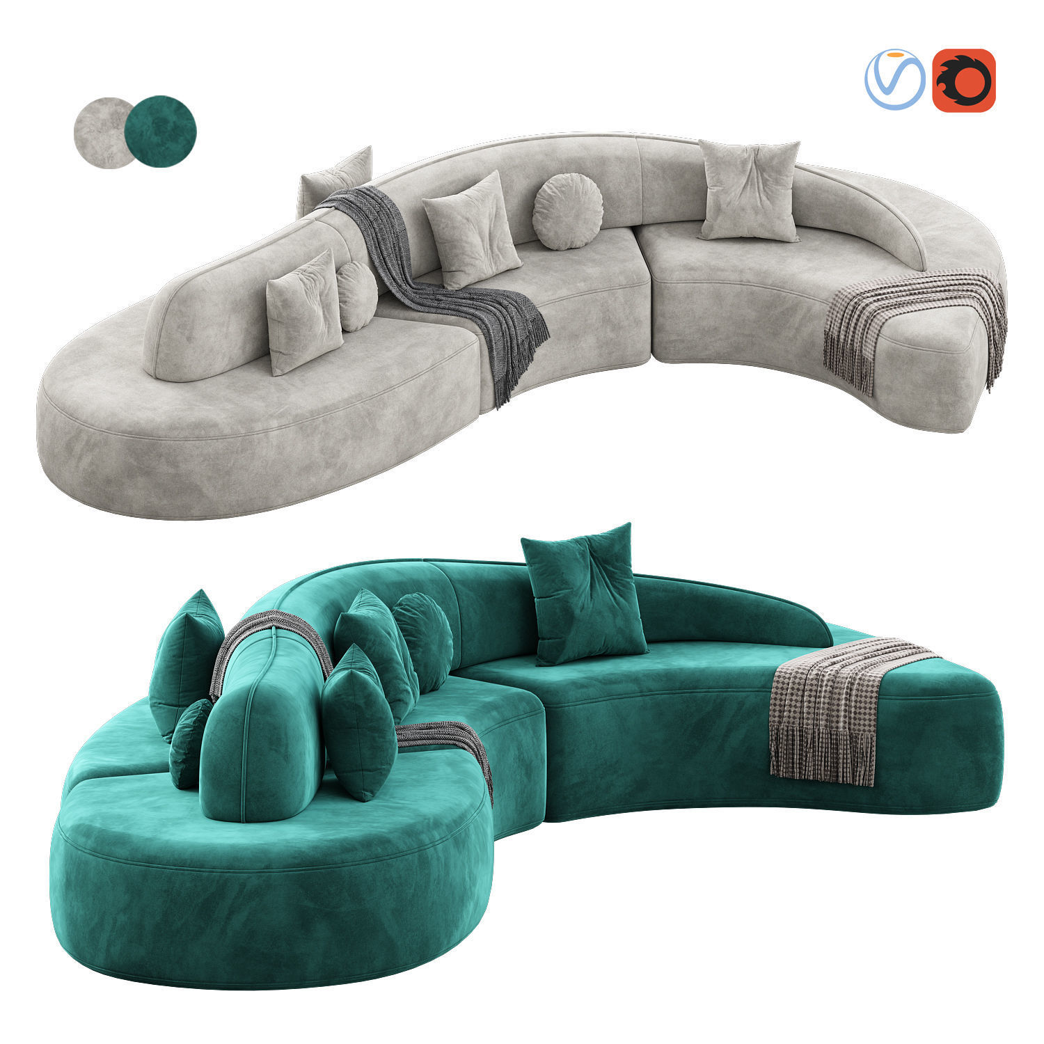 Wave Sofa by Gamma Dandy 3D model | CGTrader