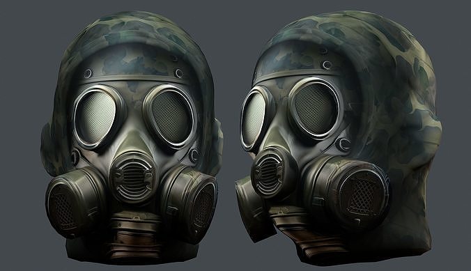 3D model Gas mask helmet 3d model military combat VR / AR / low-poly ...