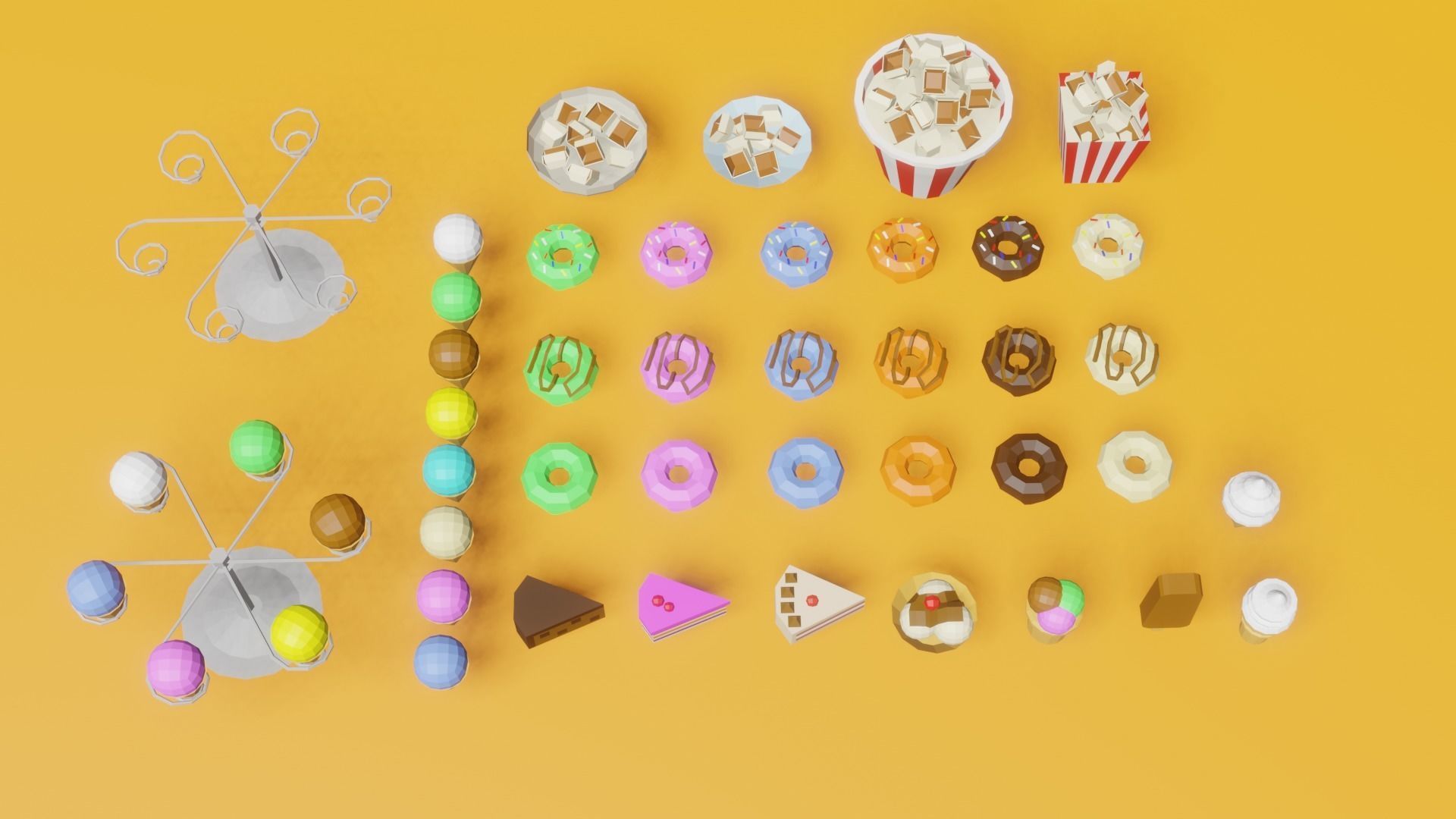 3D model Ice Cream Low-poly Food Pack VR / AR / low-poly | CGTrader