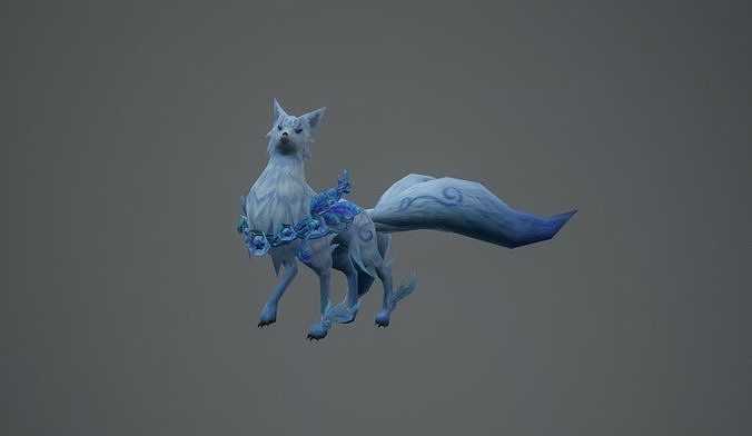 3D model Fox Fantasy Blue VR / AR / low-poly | CGTrader