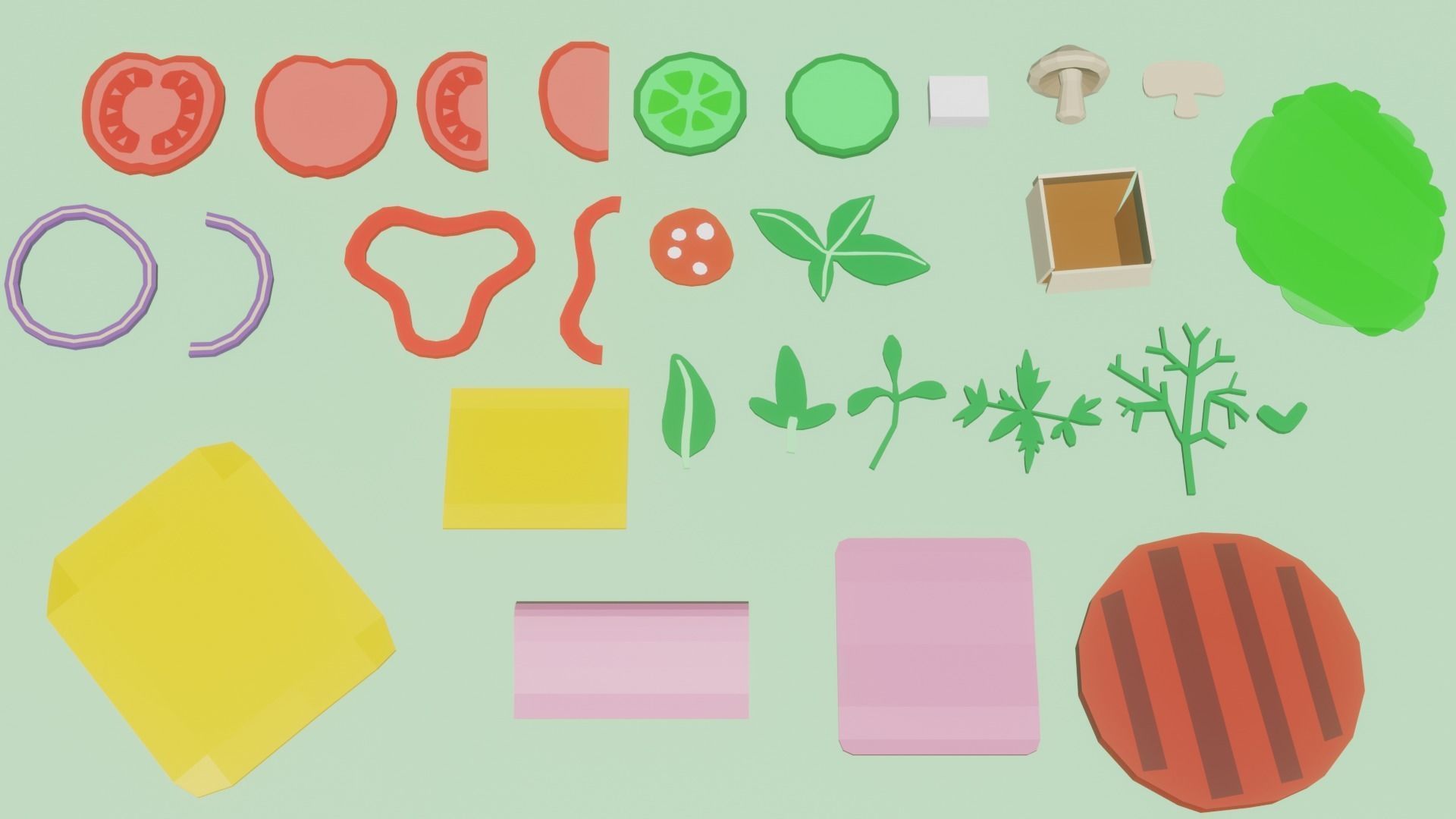 3D model Food and Constructor - Low Poly Pack 3D VR / AR / low-poly | CGTrader