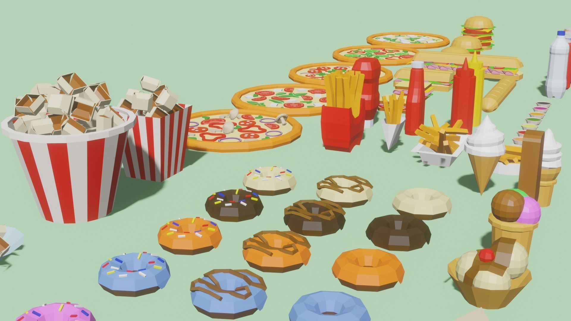 3D model Food and Constructor - Low Poly Pack 3D VR / AR / low-poly ...