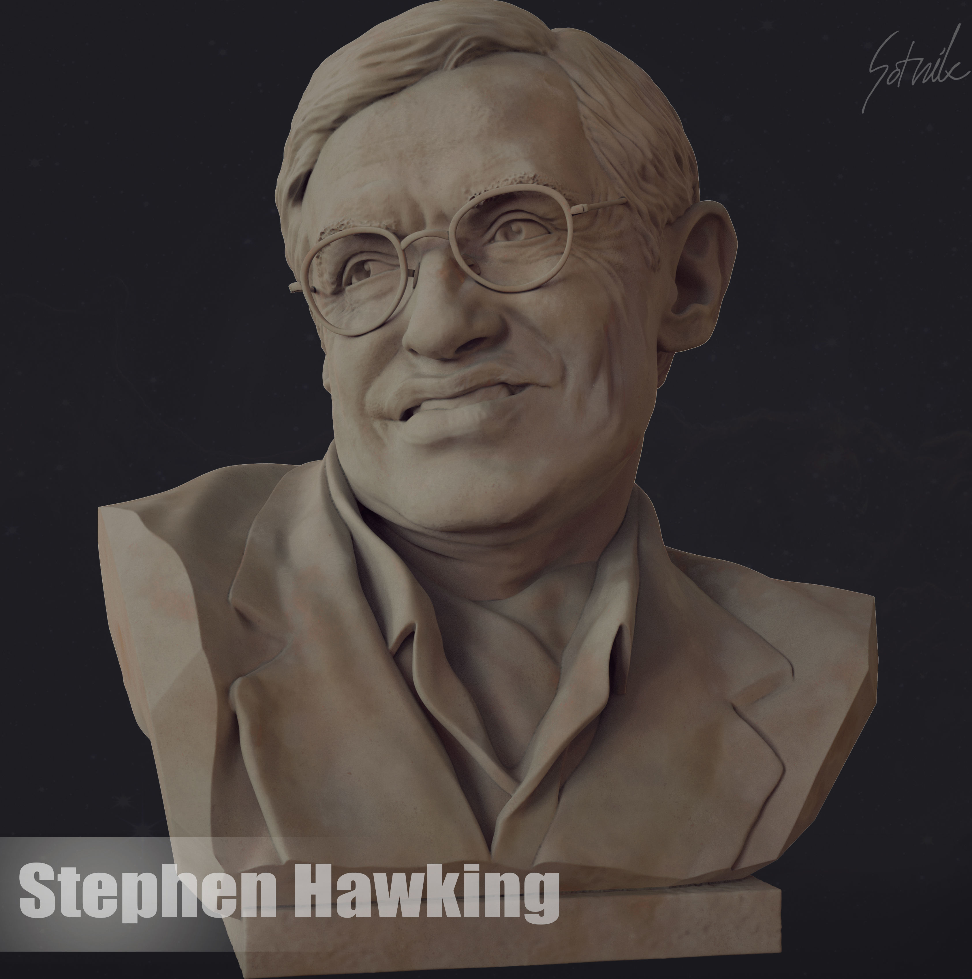 Stephen Hawking 3D model 3D printable | CGTrader