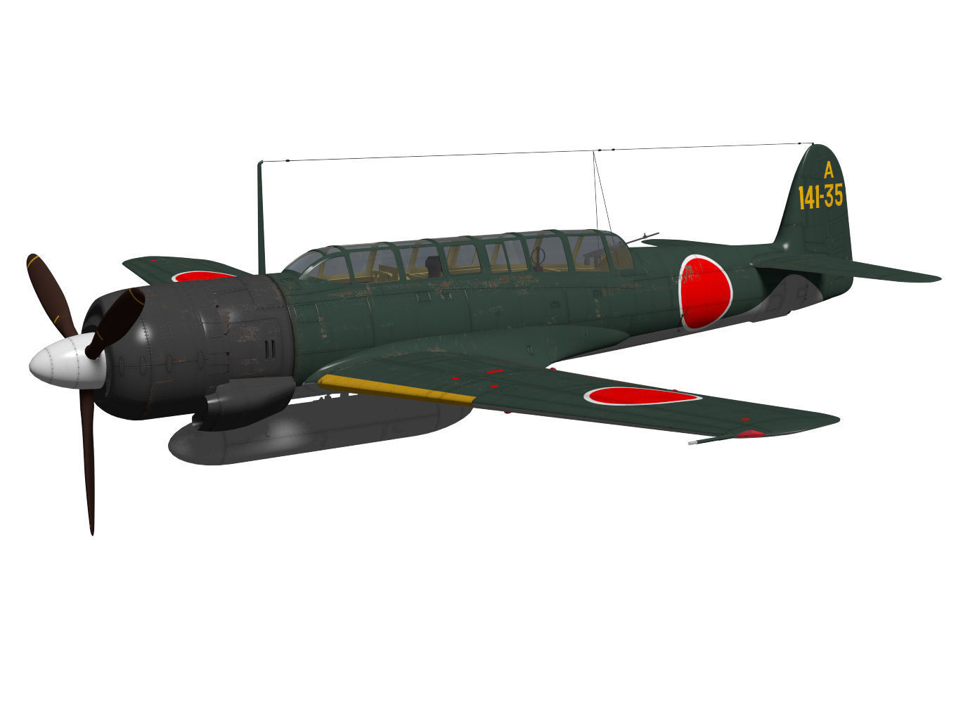 Nakajima C6N Saiun MYRT 3D model | CGTrader