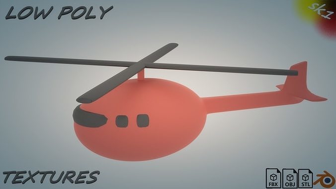 3D model simple helicopter VR / AR / low-poly | CGTrader