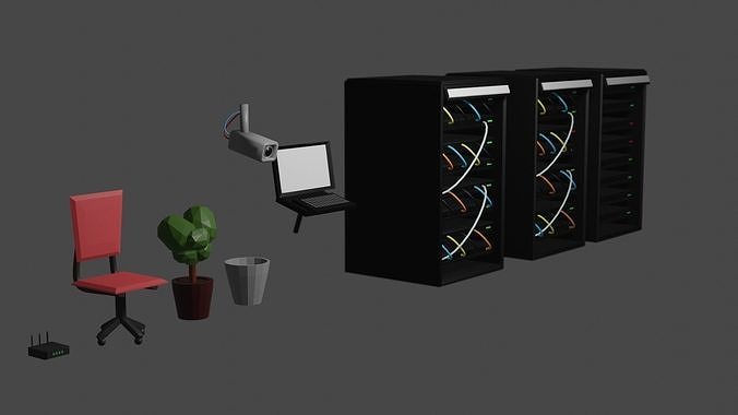 3D model Server Room Pack VR / AR / low-poly | CGTrader