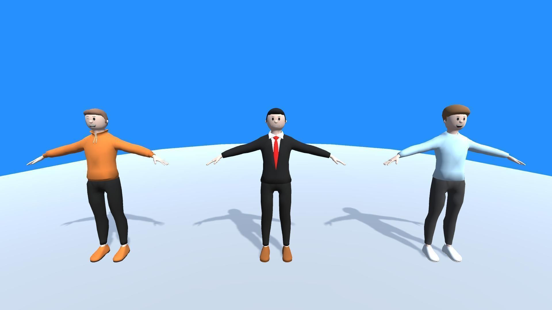 3D model Lowpoly Characters-Cartoon Rigged Characters -Facial ...