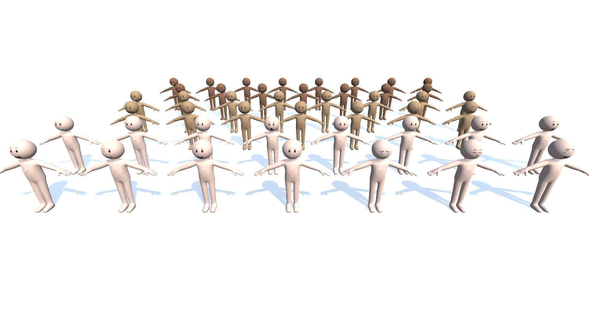 3D model Lowpoly Stickman - Facial Expressions - HyperCasual Stickman ...