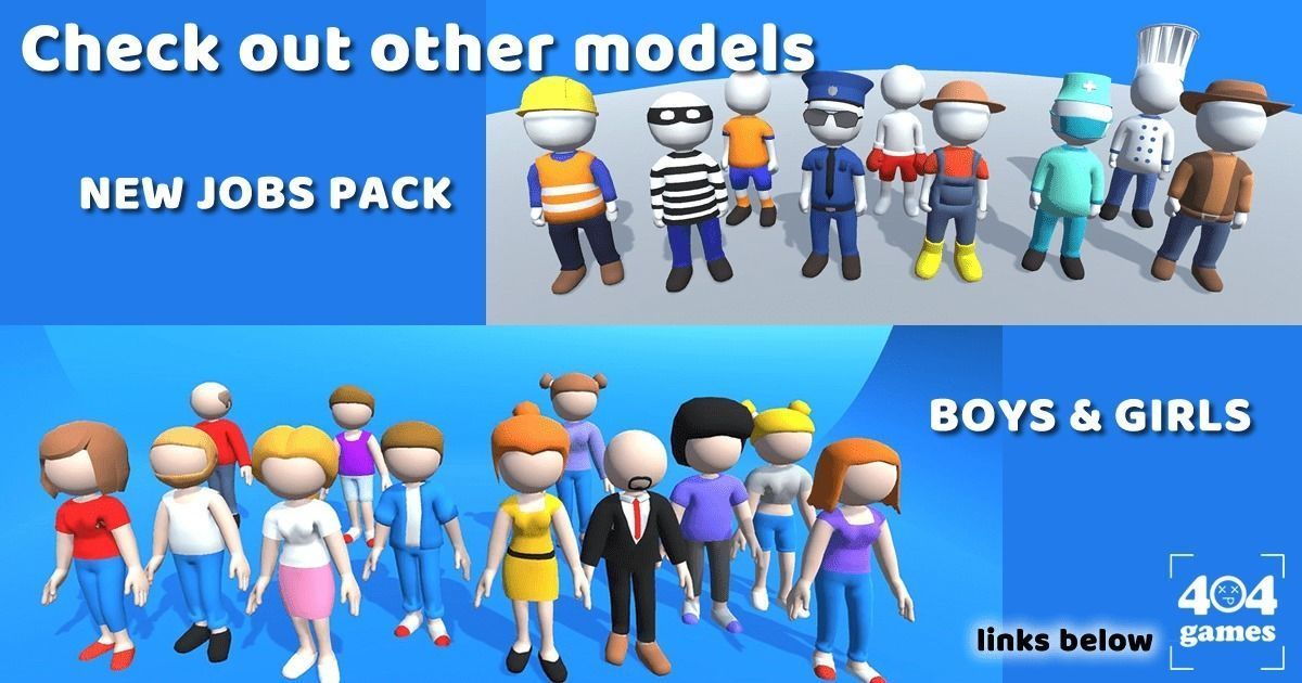 3D model Lowpoly Stickman - Facial Expressions - HyperCasual Stickman ...