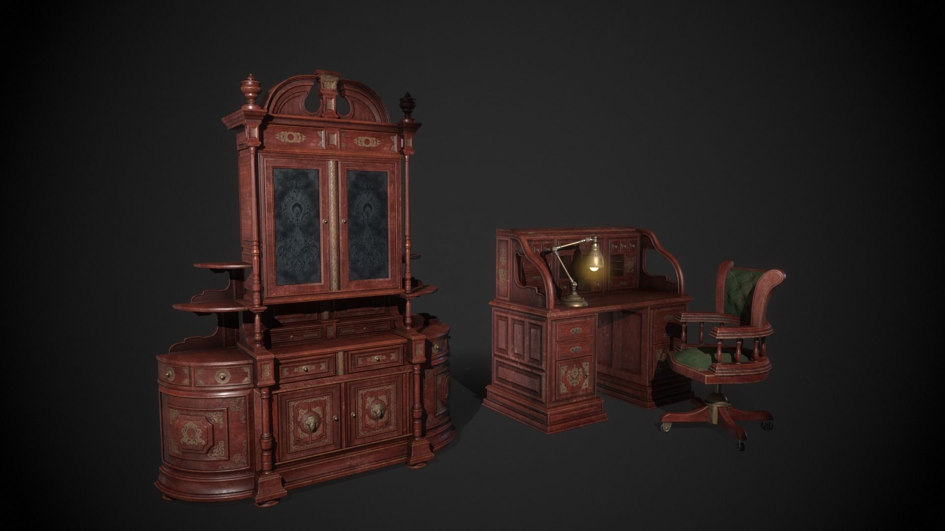3D model Antique Furnitures VR / AR / low-poly | CGTrader