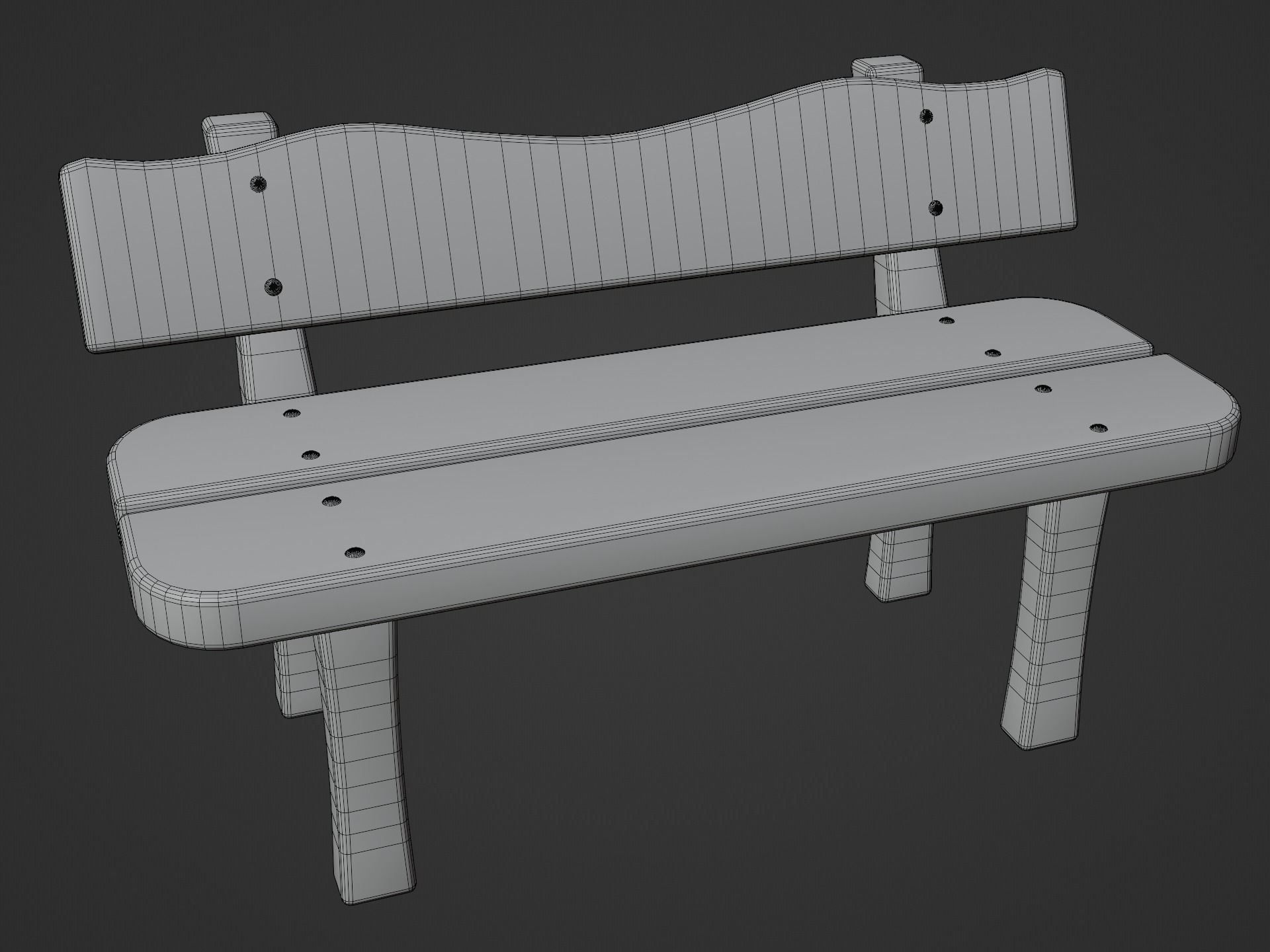 3D model Cartoon Bench 5 VR / AR / low-poly | CGTrader