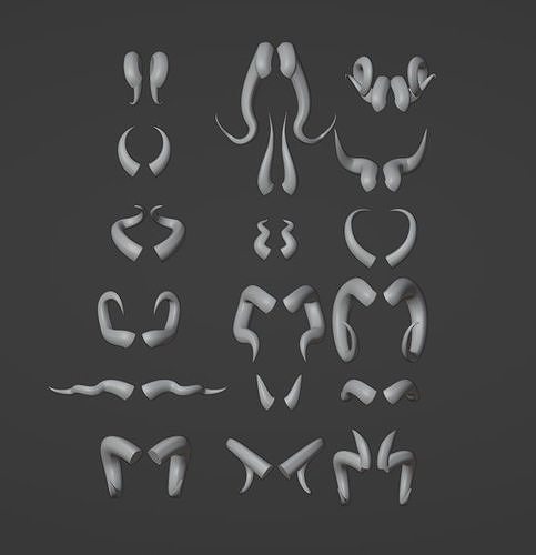 Simple Horns Pack 3D model | CGTrader