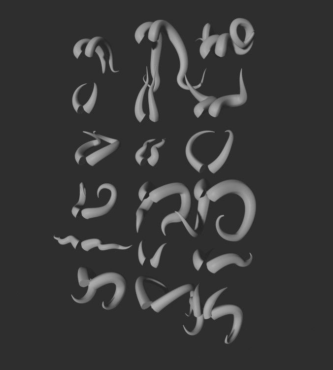 Simple Horns Pack 3D model | CGTrader