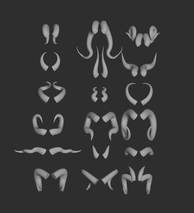 Simple Horns Pack 3D model | CGTrader
