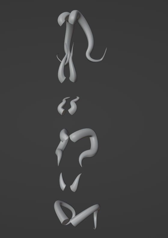 Simple Horns Pack 3D model | CGTrader