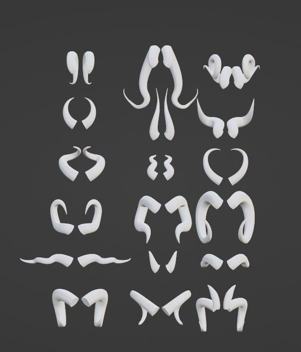 Simple Horns Pack 3D model | CGTrader