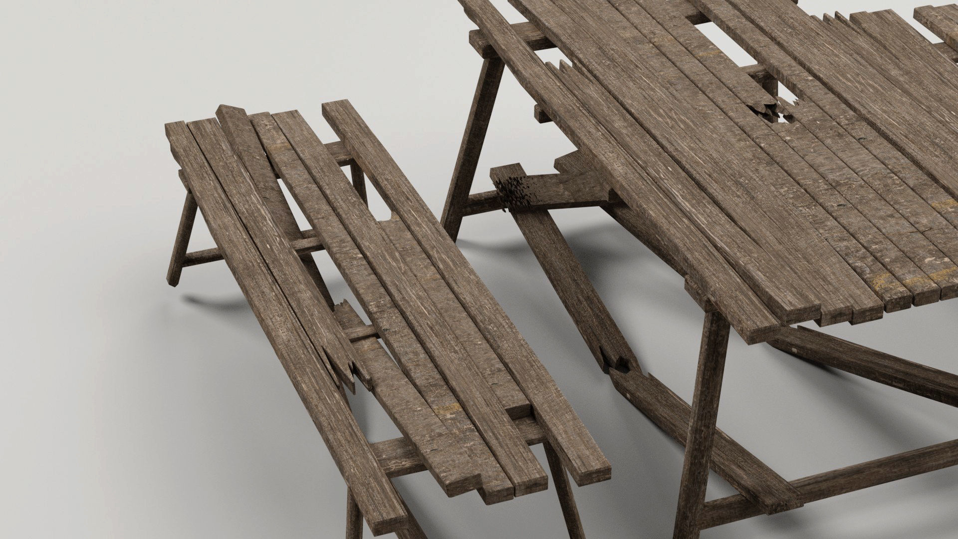 3D model Broken Wooden Table VR / AR / low-poly | CGTrader
